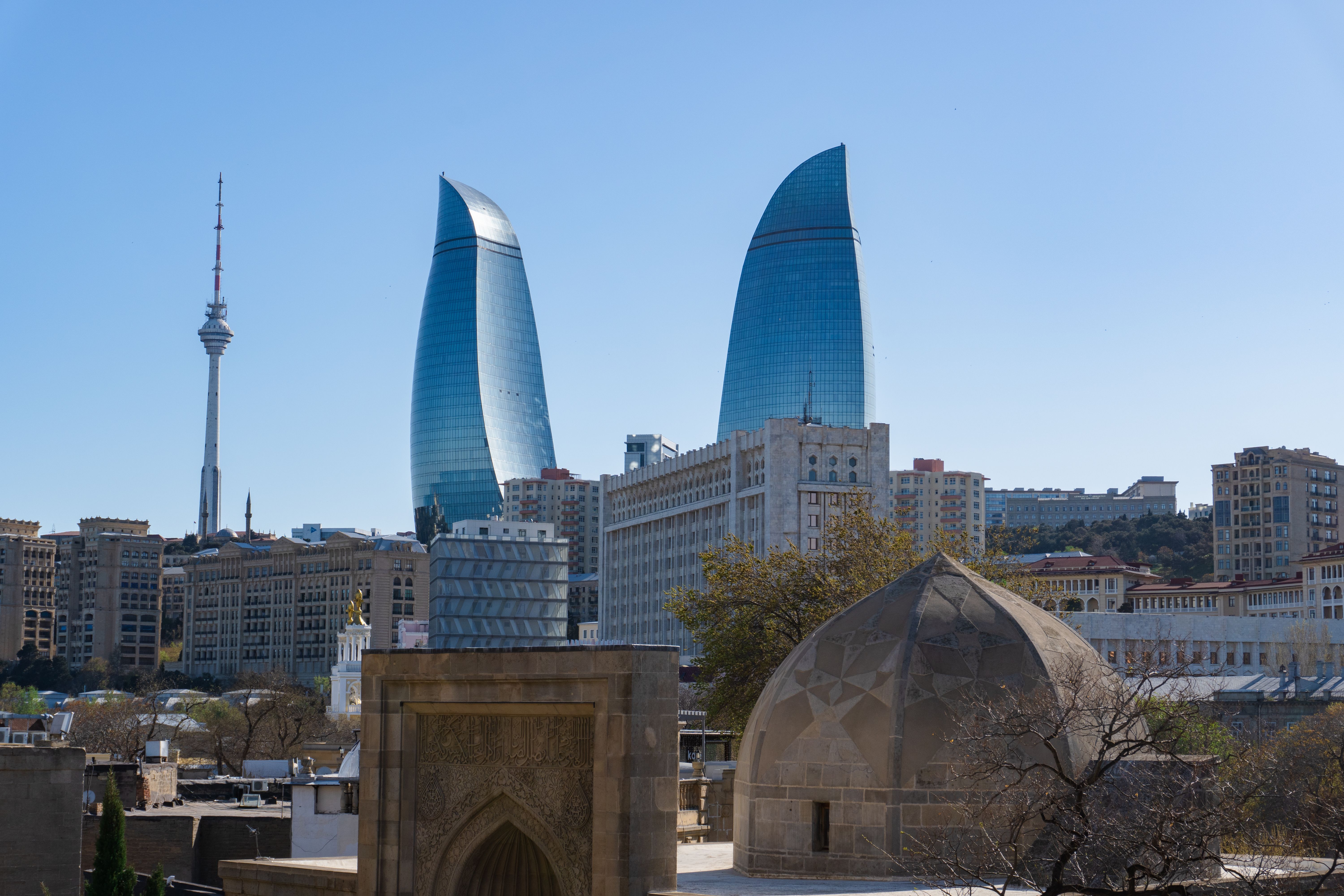 Modern Architecture in Baku with Flame Towers · Free Stock Photo