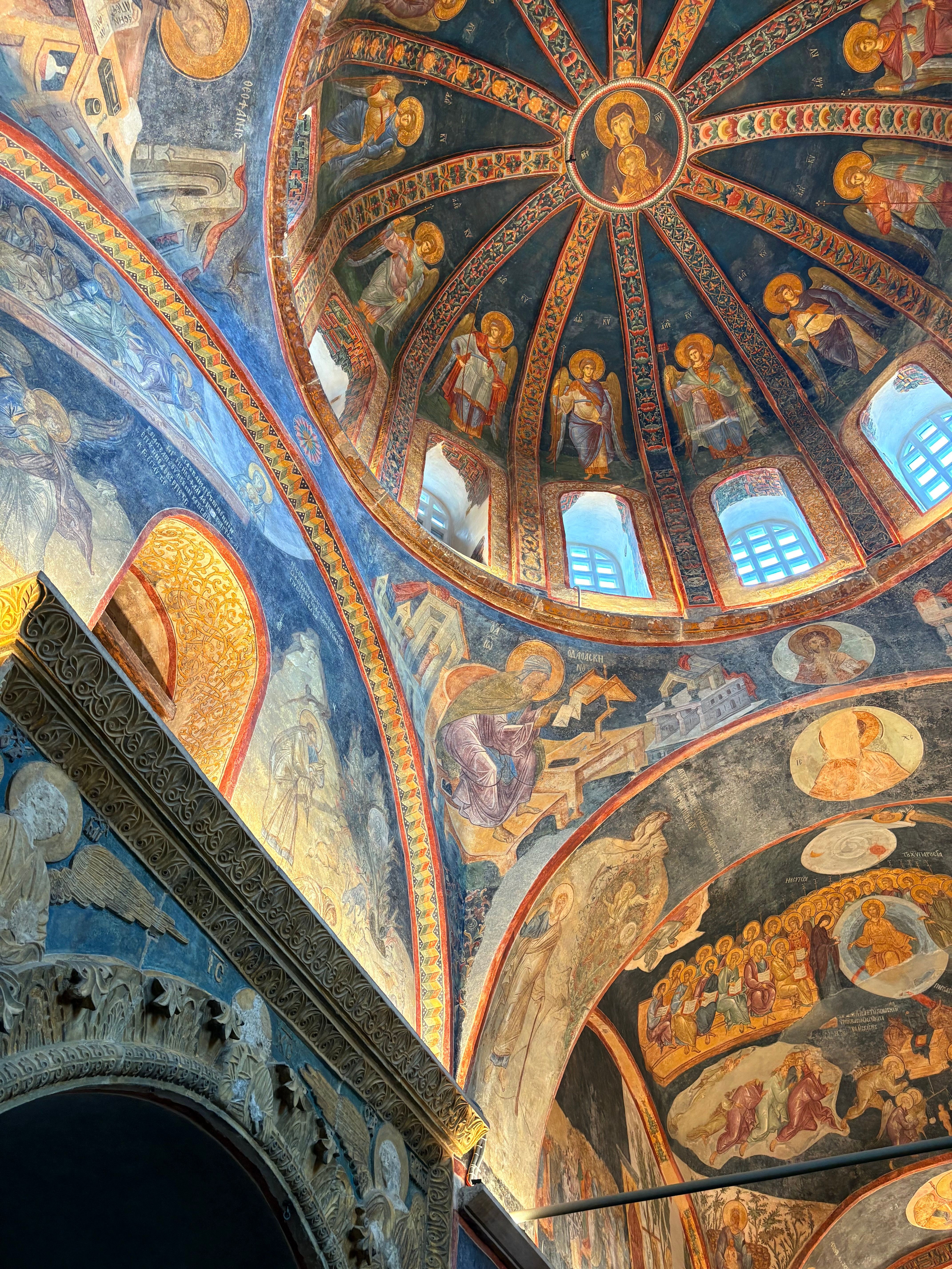 Ornate Byzantine Church Ceiling Frescoes · Free Stock Photo