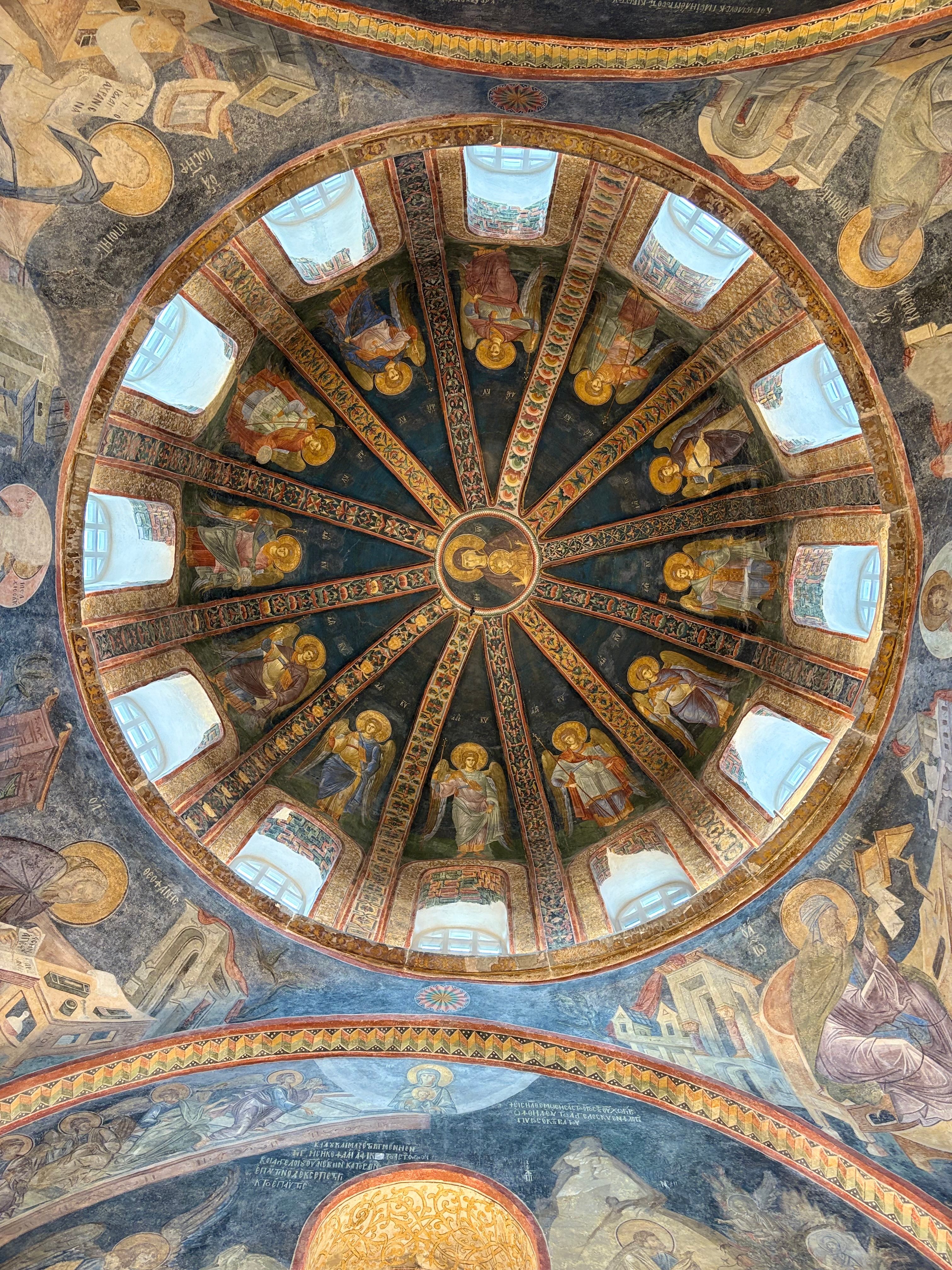 Stunning Byzantine Dome with Iconic Frescoes · Free Stock Photo