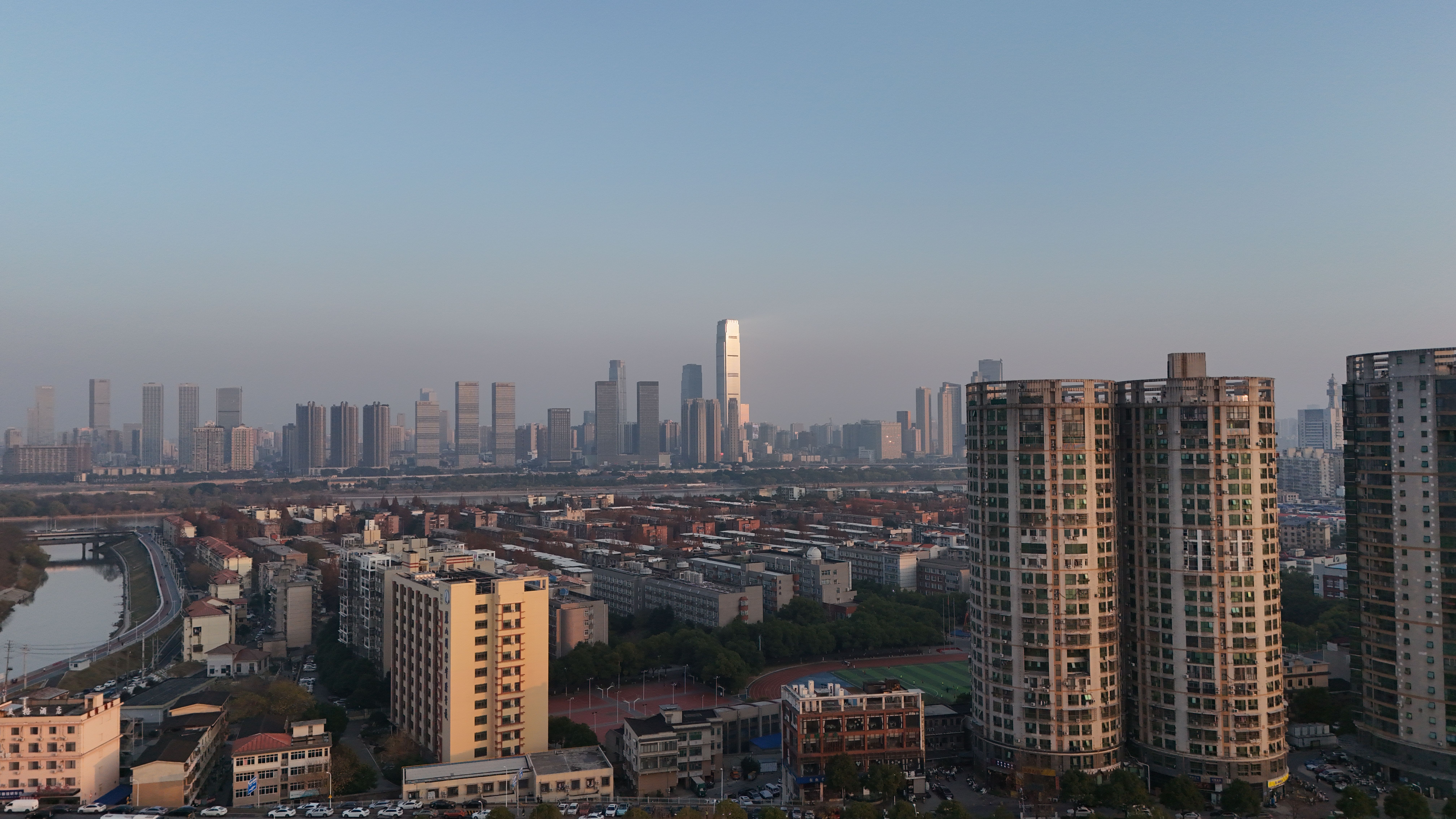 Aerial View of Changsha City Skyline at Dusk · Free Stock Photo