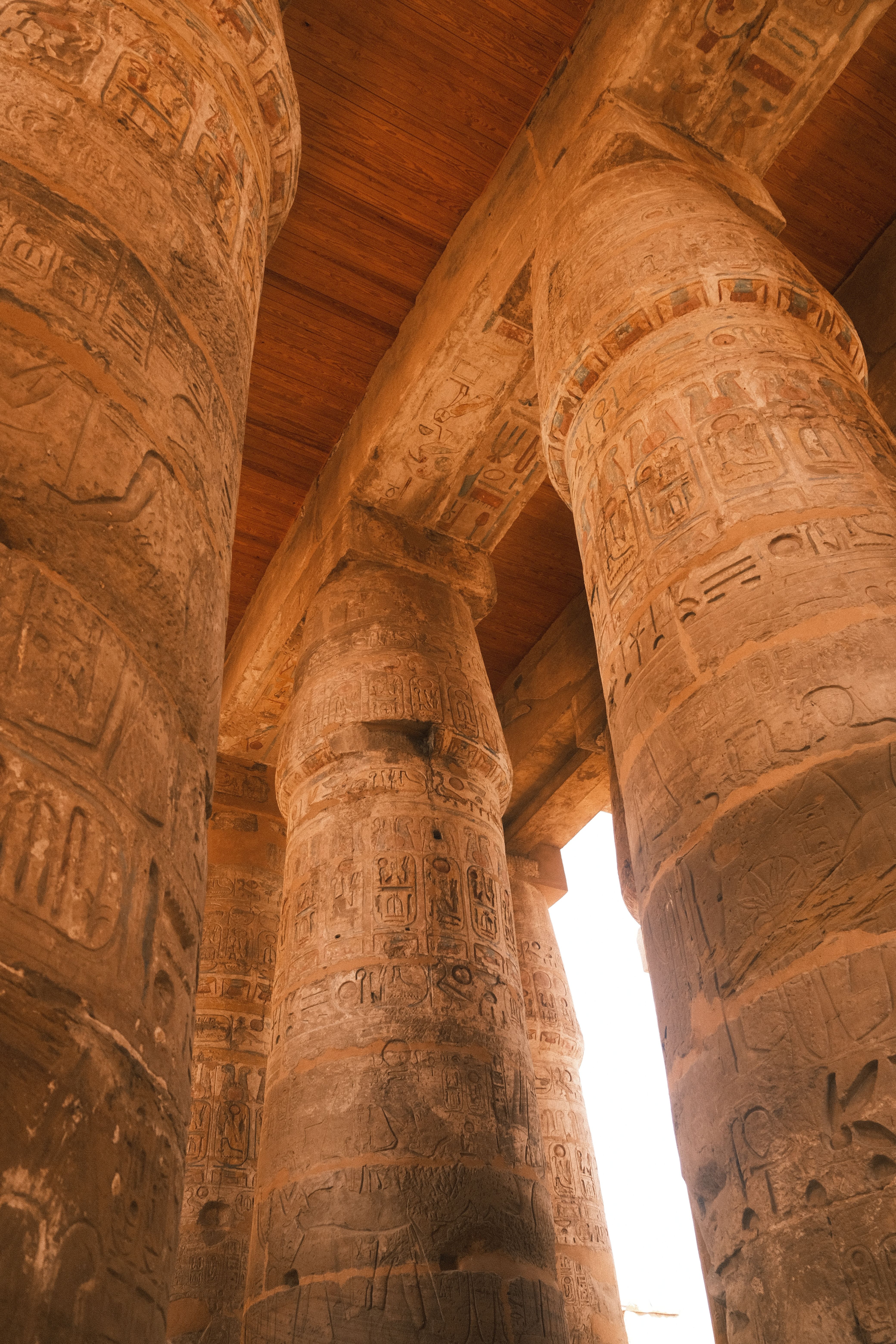 Ancient Egyptian Columns with Hieroglyphics in Luxor · Free Stock Photo