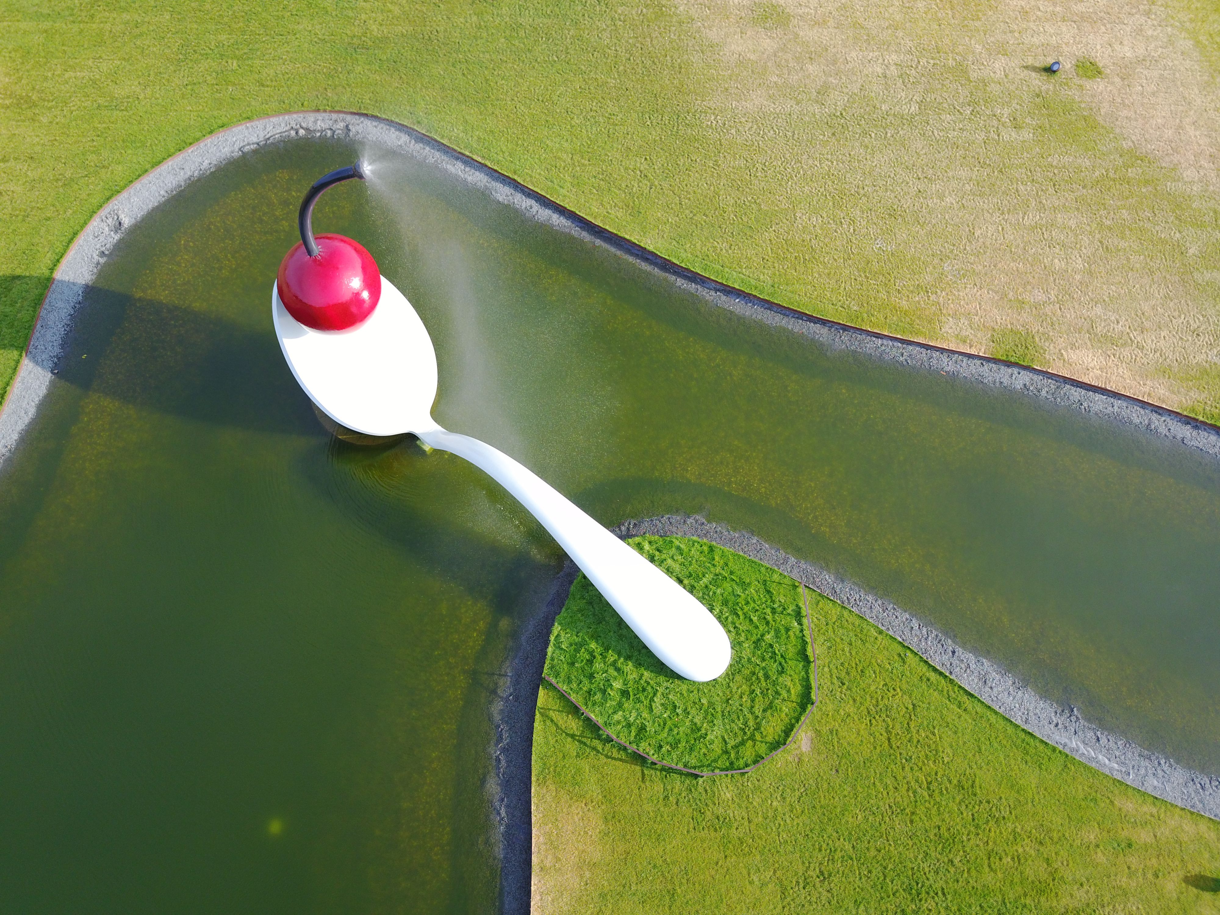 Aerial View of Spoonbridge and Cherry Sculpture · Free Stock Photo