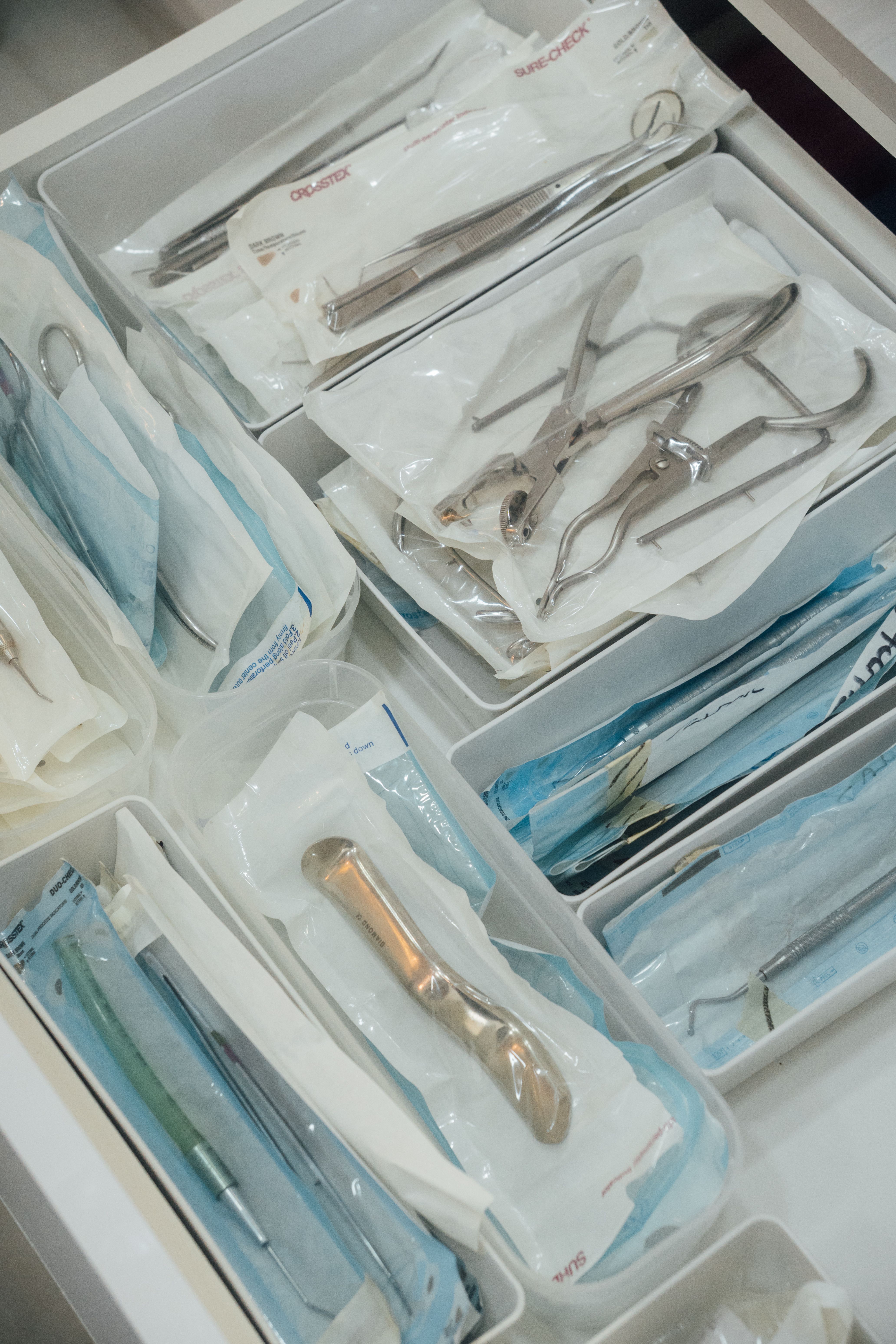 Sterile Dental Instruments in Organized Drawers · Free Stock Photo
