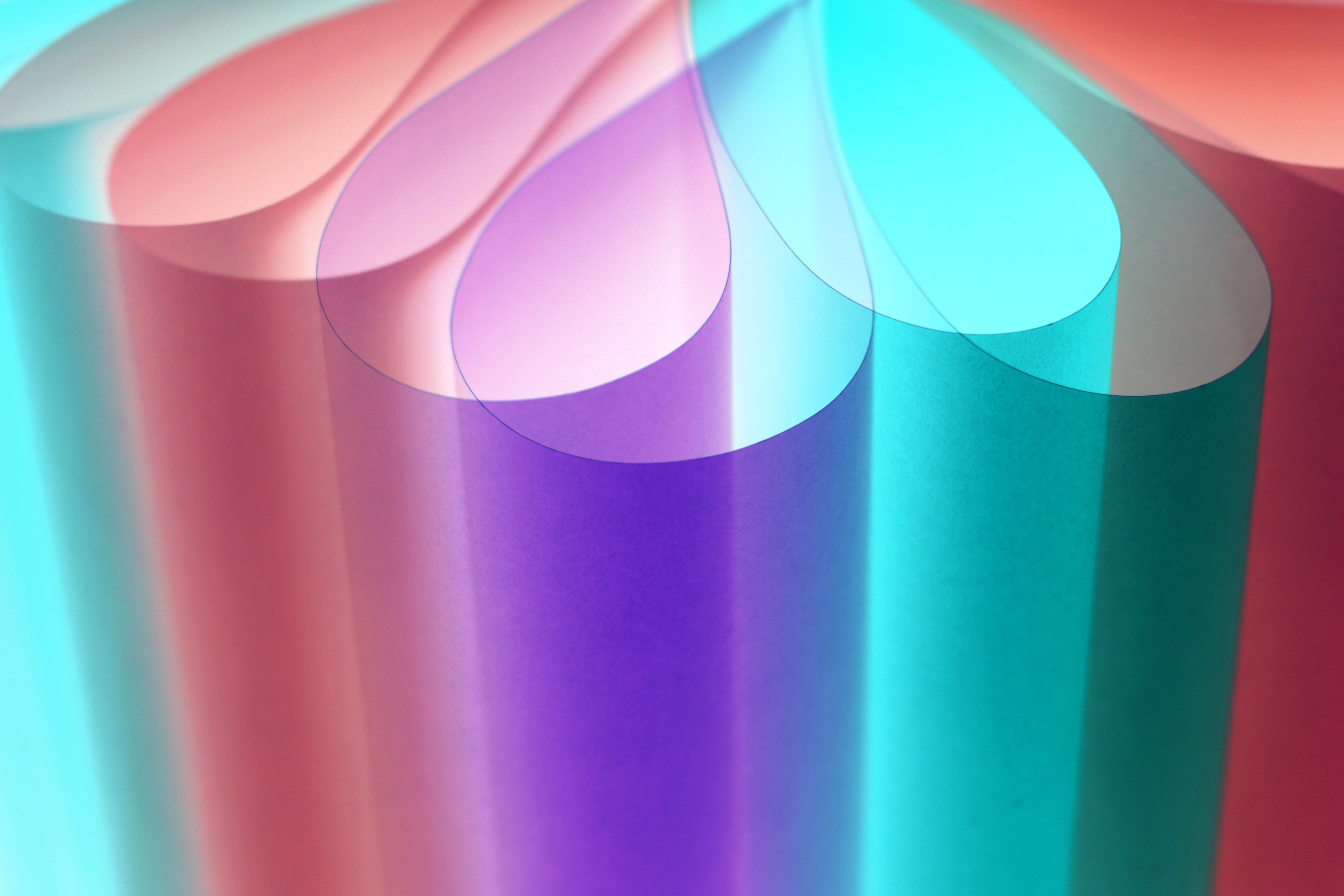 Vibrant Abstract Curves of Colored Paper · Free Stock Photo