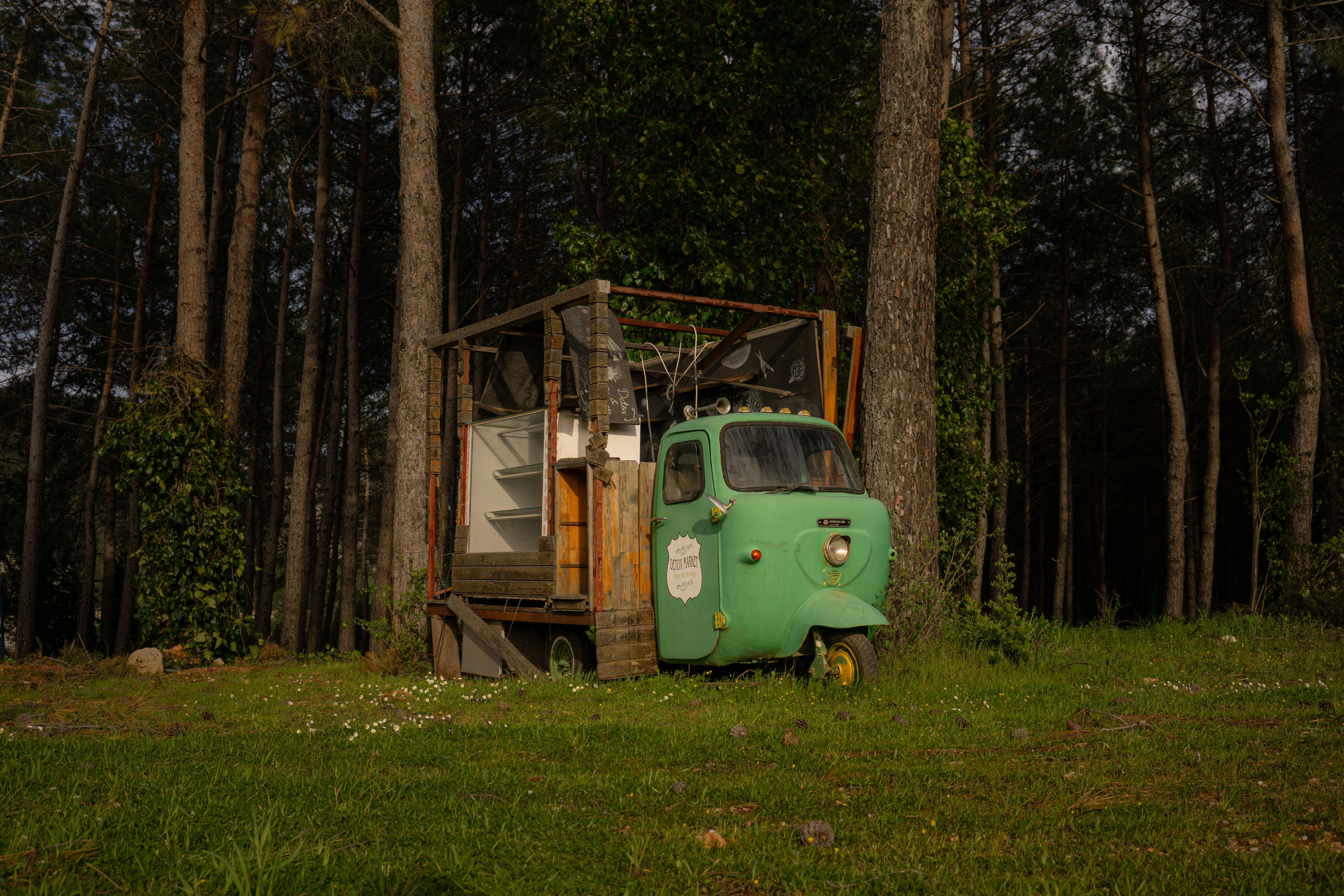 Vintage Mobile Home in Tranquil Woodland Setting · Free Stock Photo