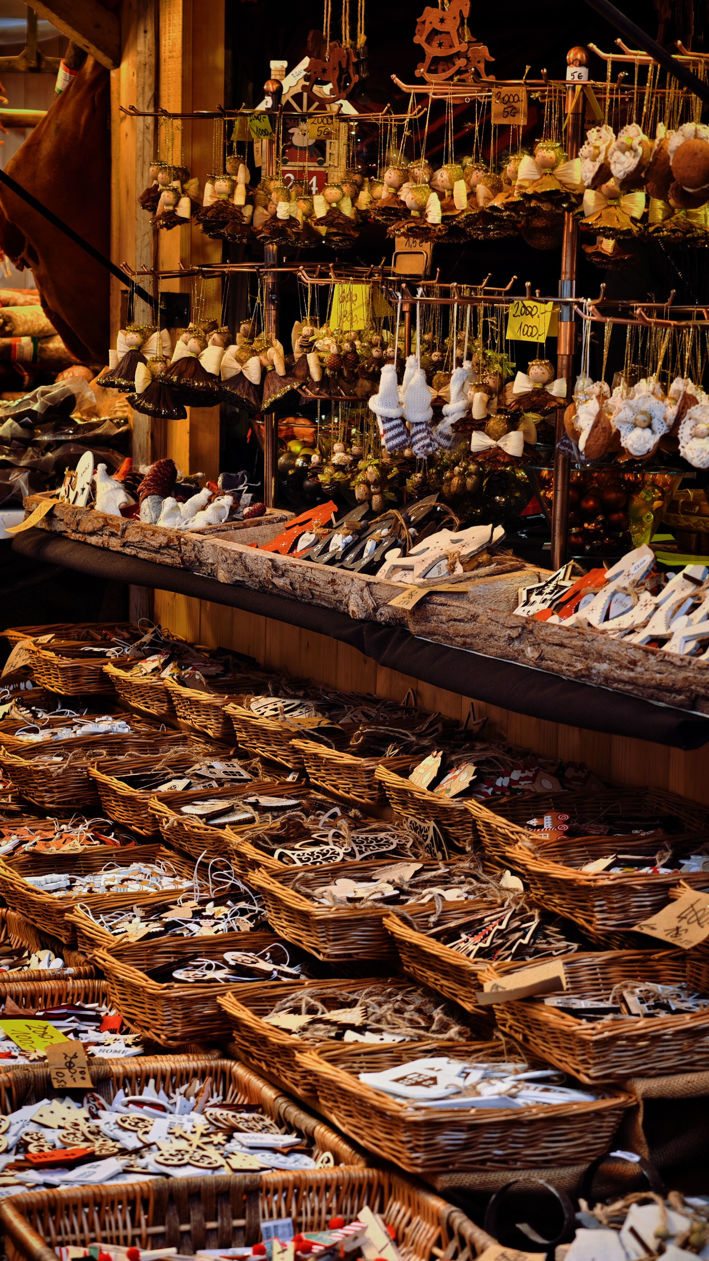 Traditional Market Stall with Handmade Crafts · Free Stock Photo