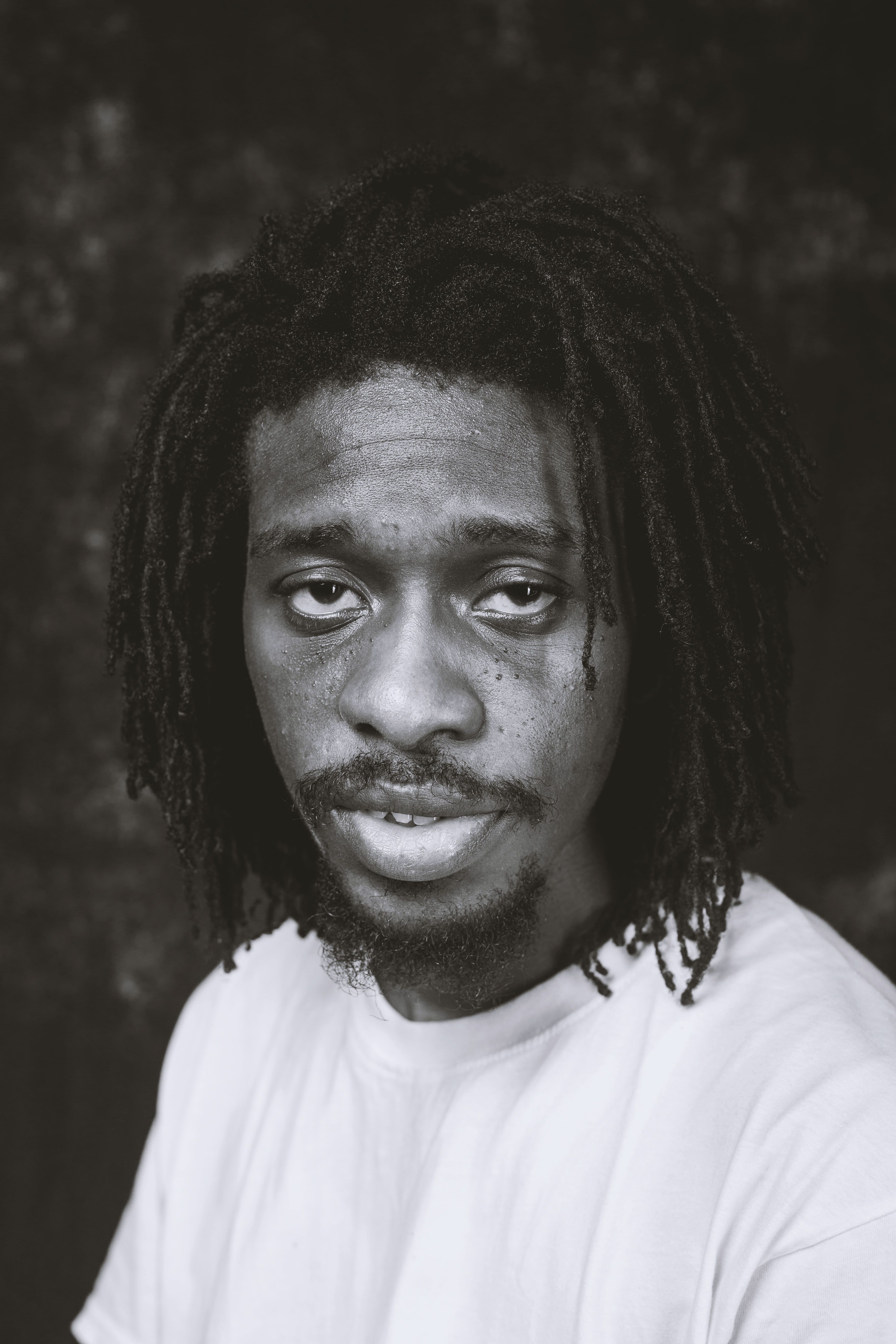 Expressive Black and White Male Portrait · Free Stock Photo