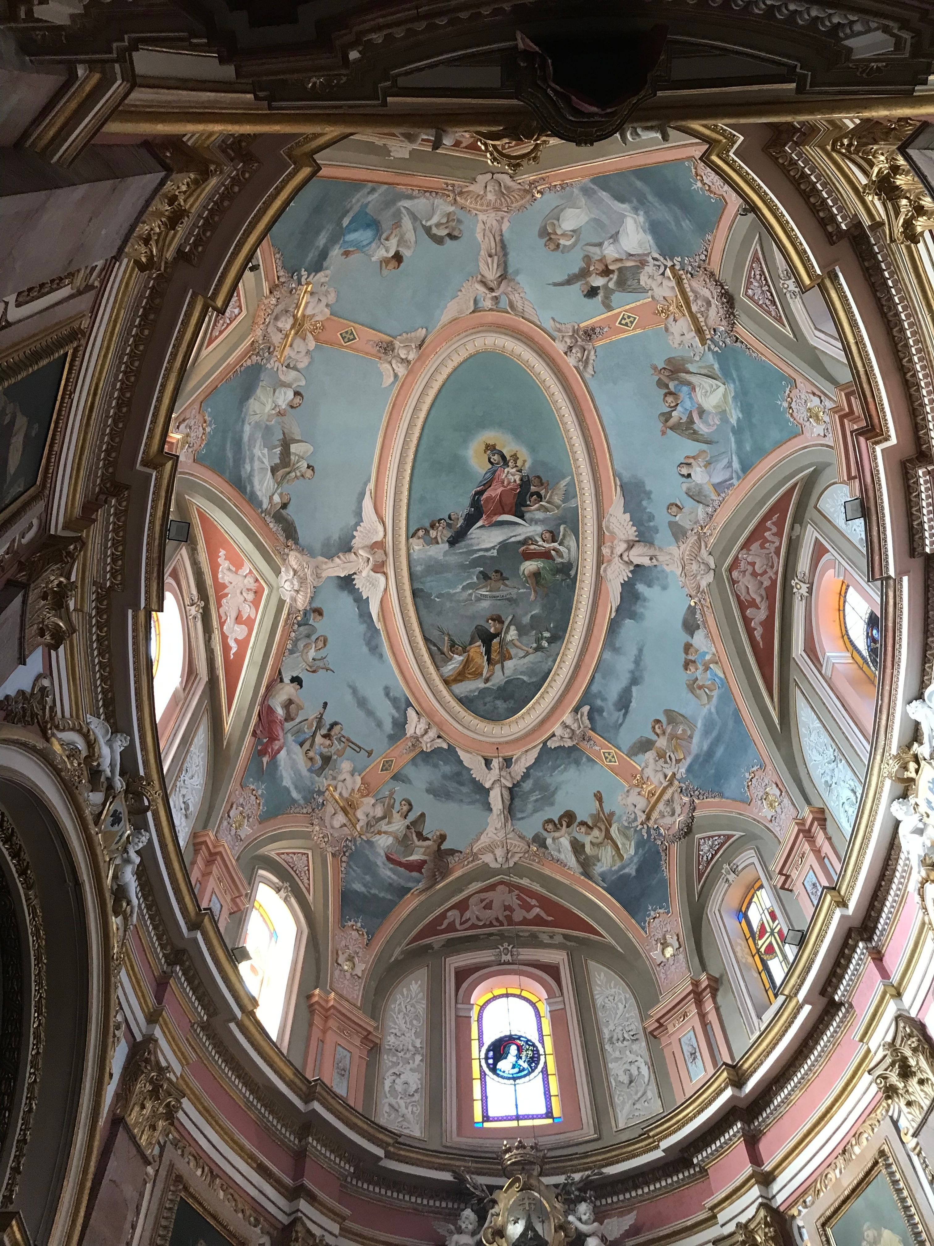 Ornate Church Ceiling with Religious Fresco · Free Stock Photo