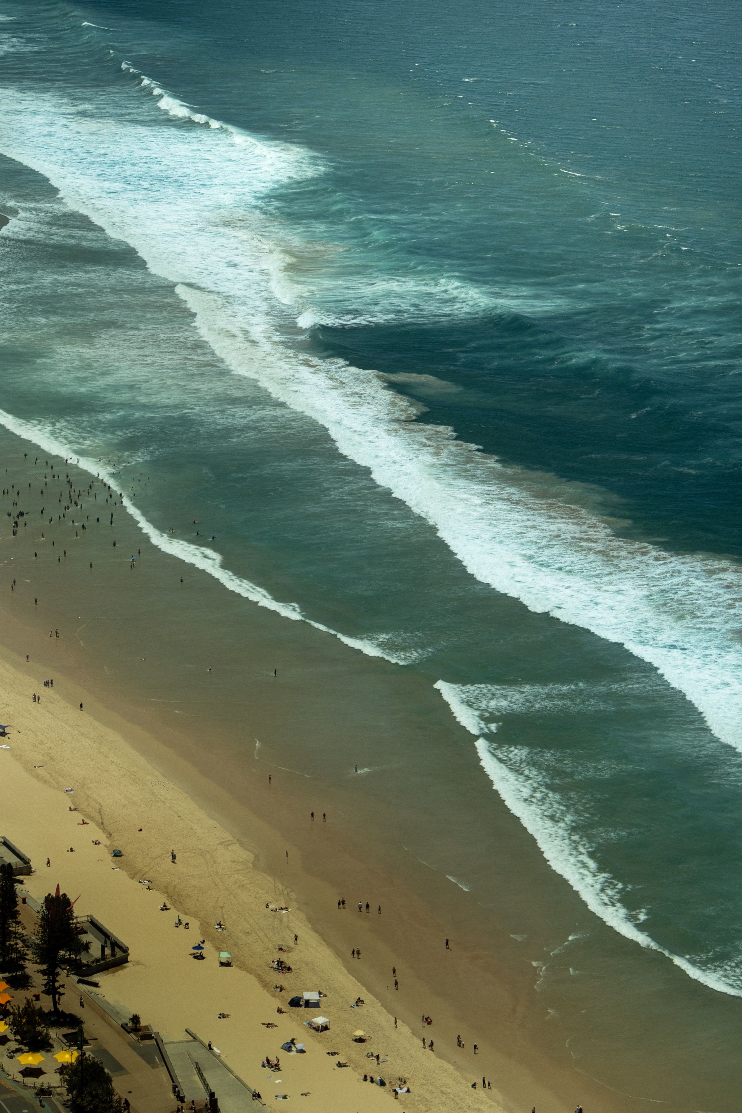 Aerial View of Scenic Ocean Waves and Sandy Beach · Free Stock Photo