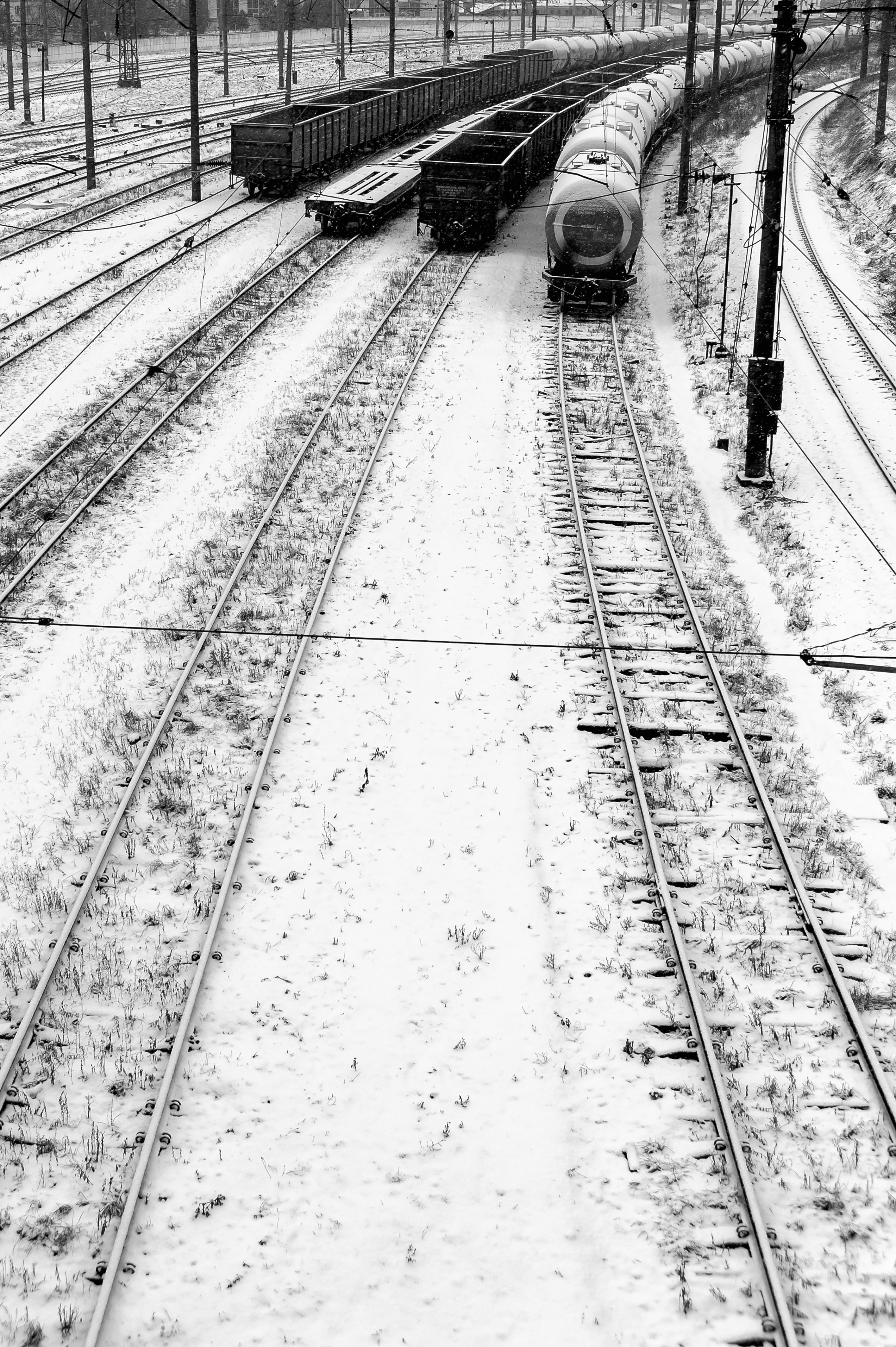 Snow-covered railway tracks in Lviv, Ukraine · Free Stock Photo