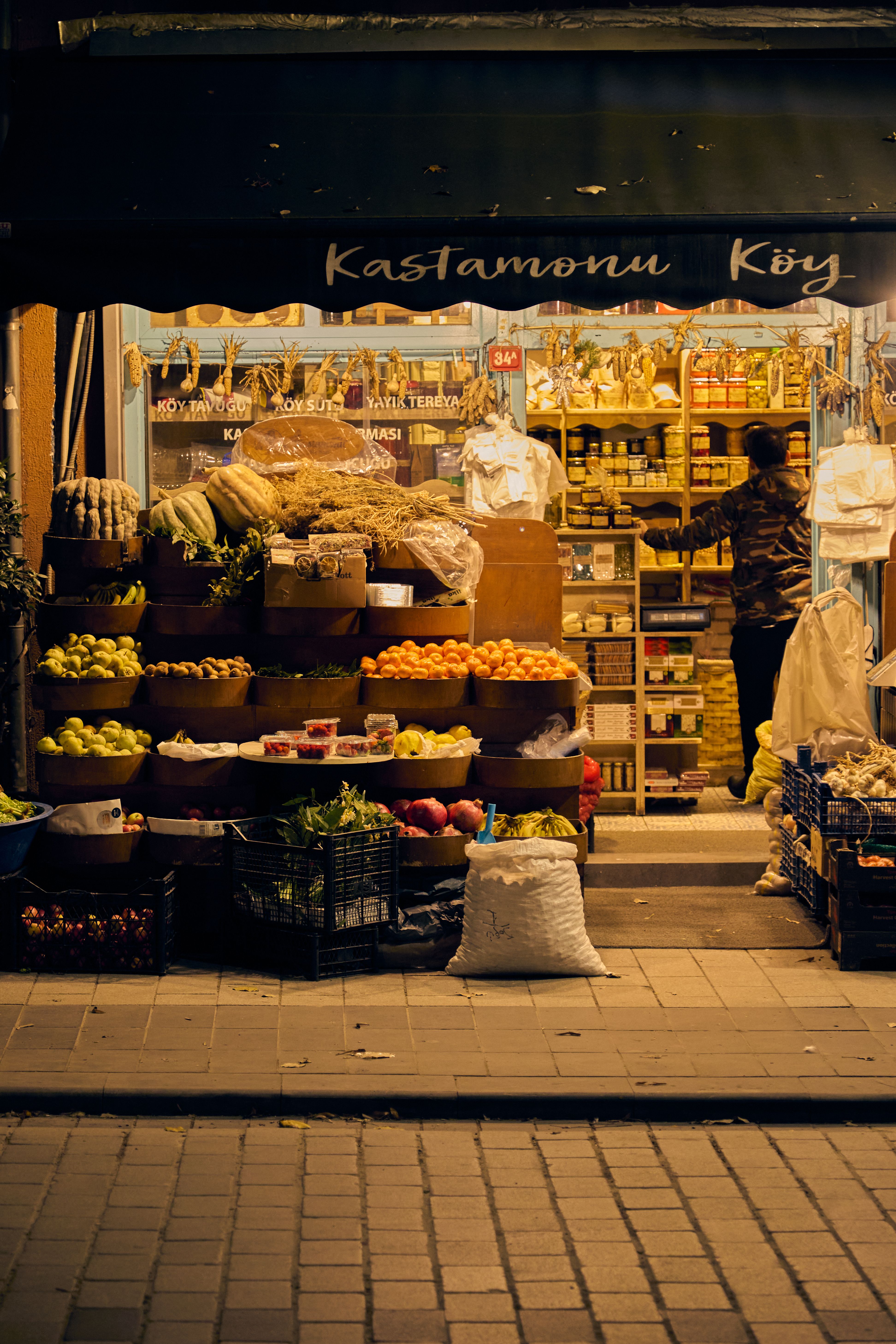 Nighttime View of Traditional Market Shopfront · Free Stock Photo