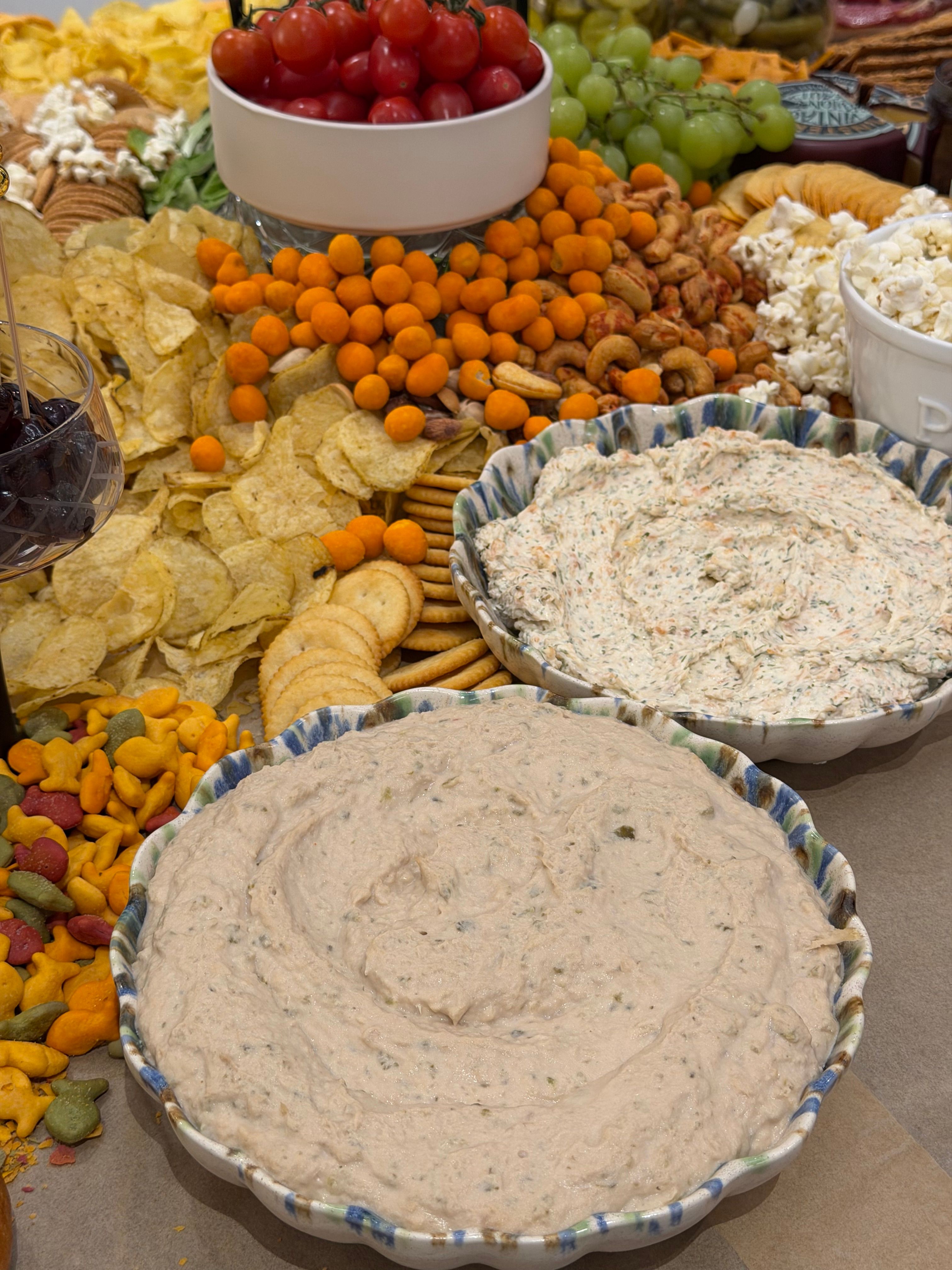 Vibrant Snack Platter with Dips and Chips · Free Stock Photo