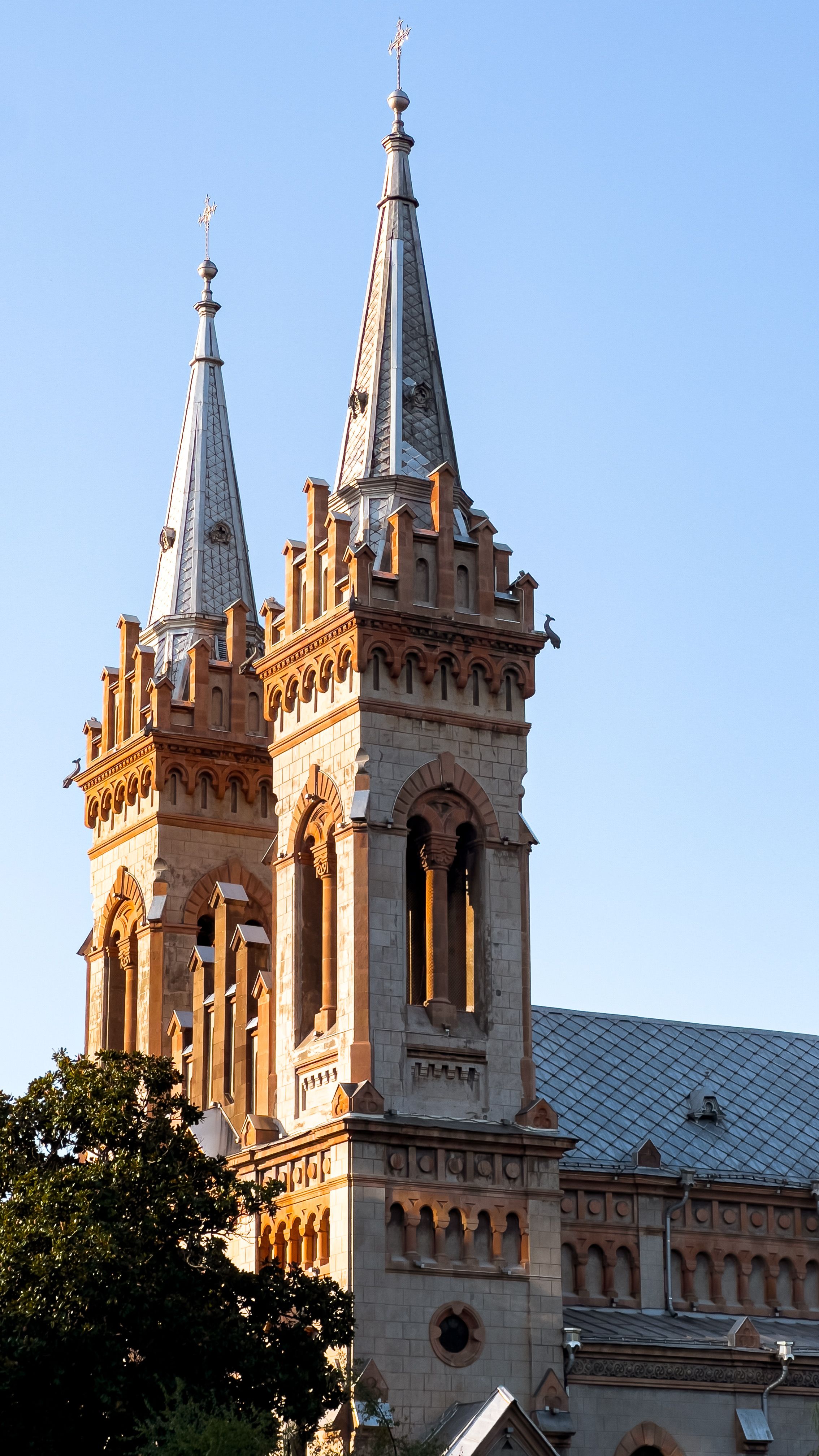 Gothic Revival Church Towers Under Clear Sky · Free Stock Photo