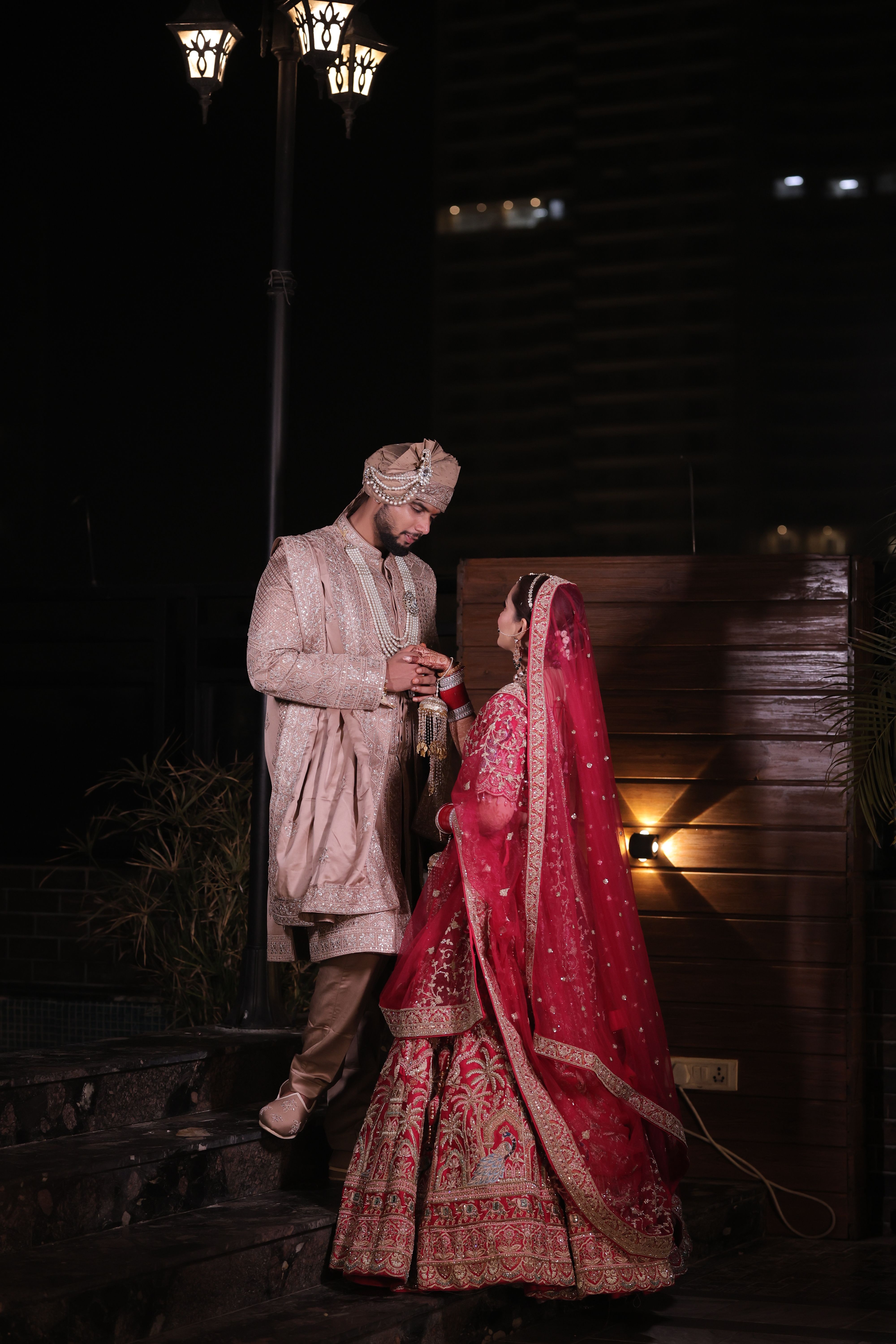 Stunning Indian Wedding Couple at Night · Free Stock Photo