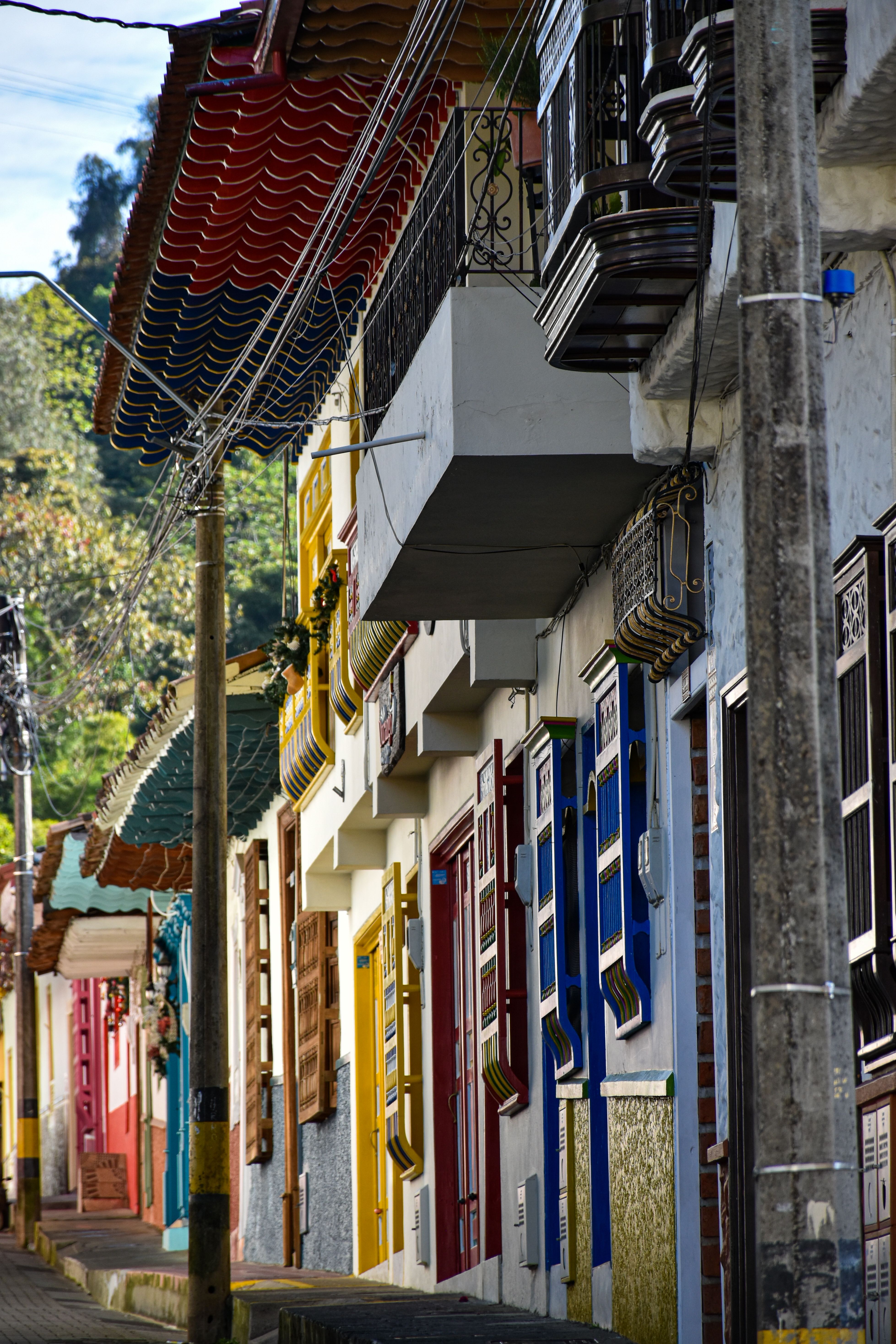 Colorful Colonial Street in Jericó, Colombia · Free Stock Photo