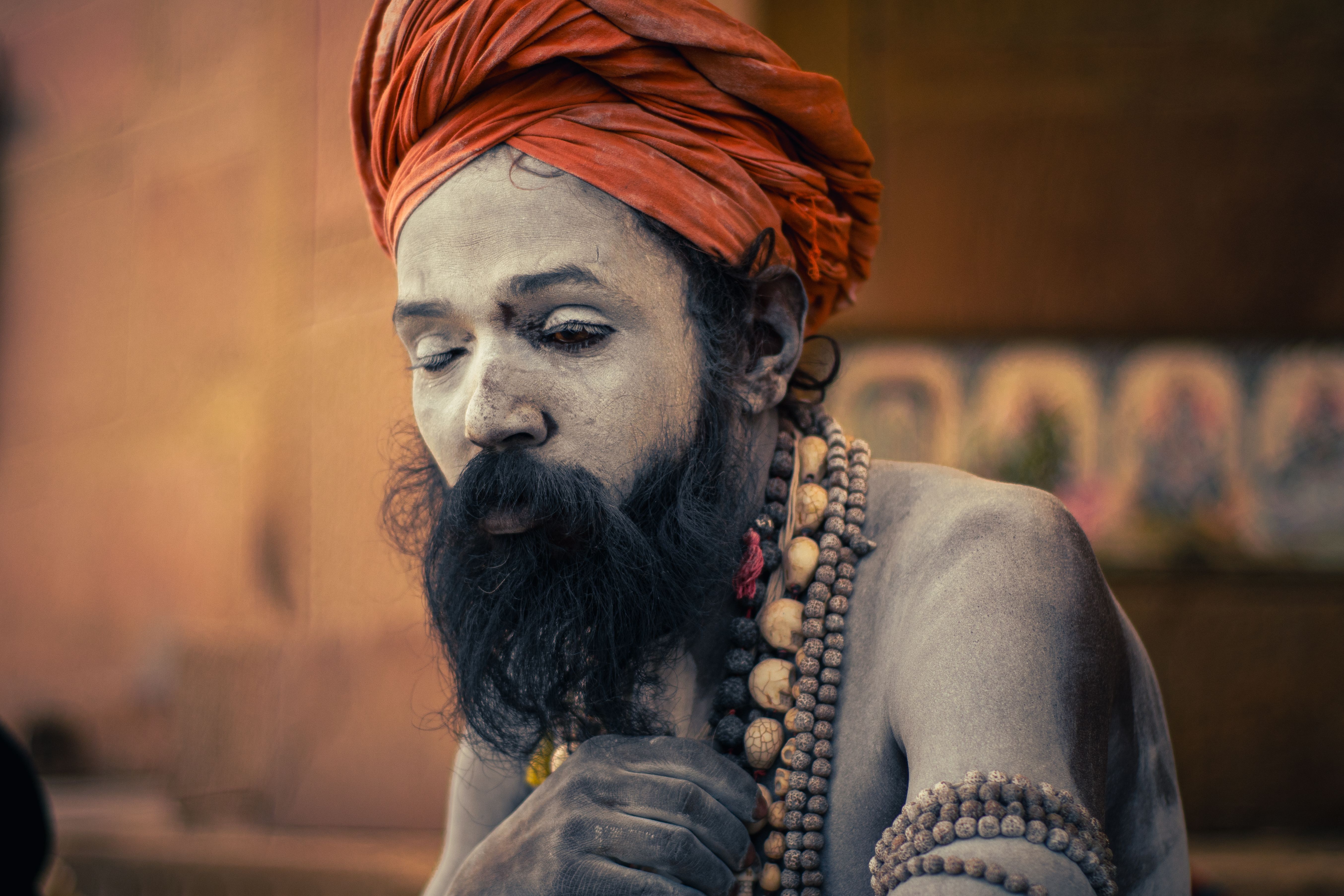 Traditional Sadhu in Varanasi, India Street Scene · Free Stock Photo