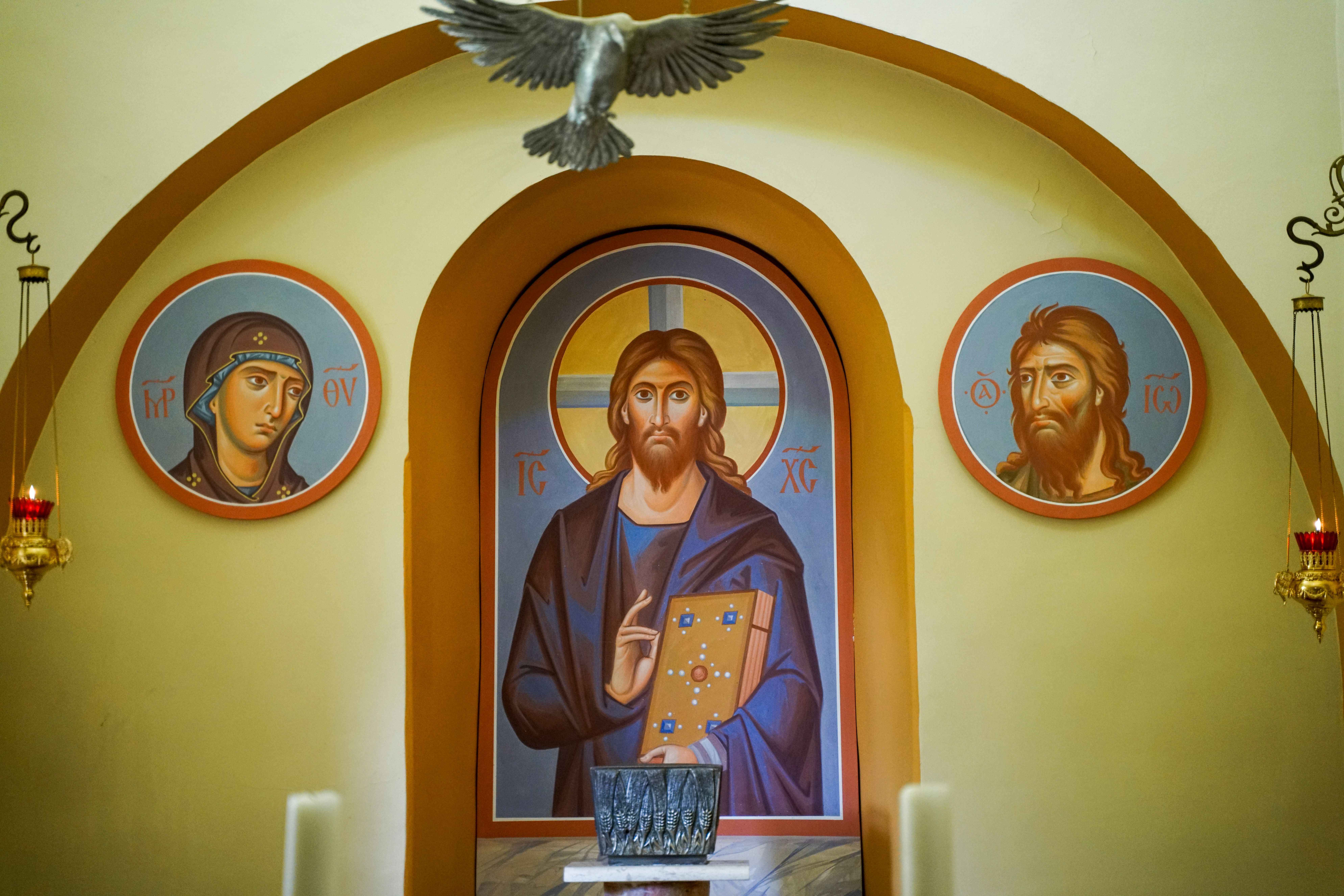 Orthodox Iconography in a Church Interior · Free Stock Photo