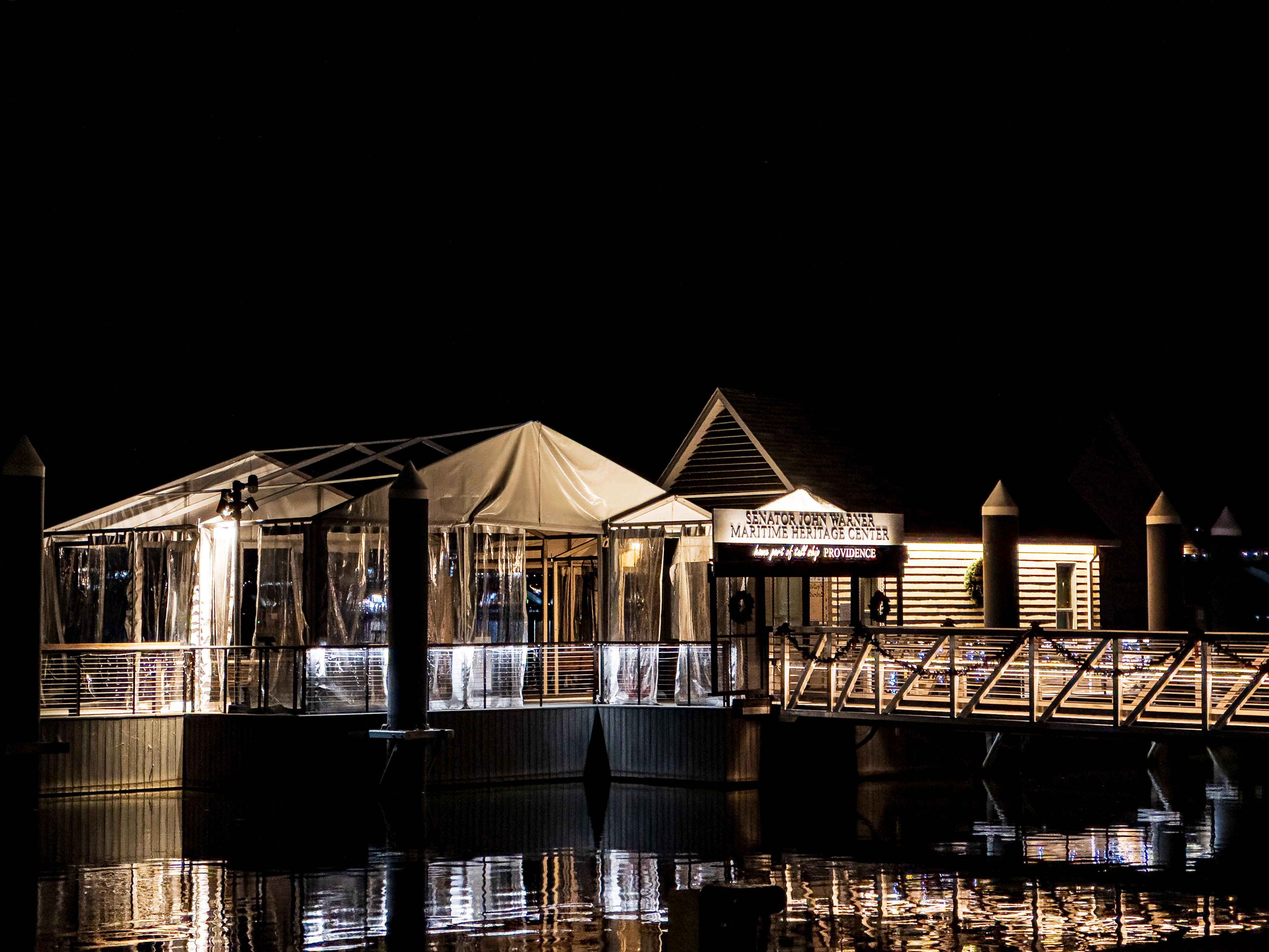 Nightview of Illuminated Maritime Center · Free Stock Photo