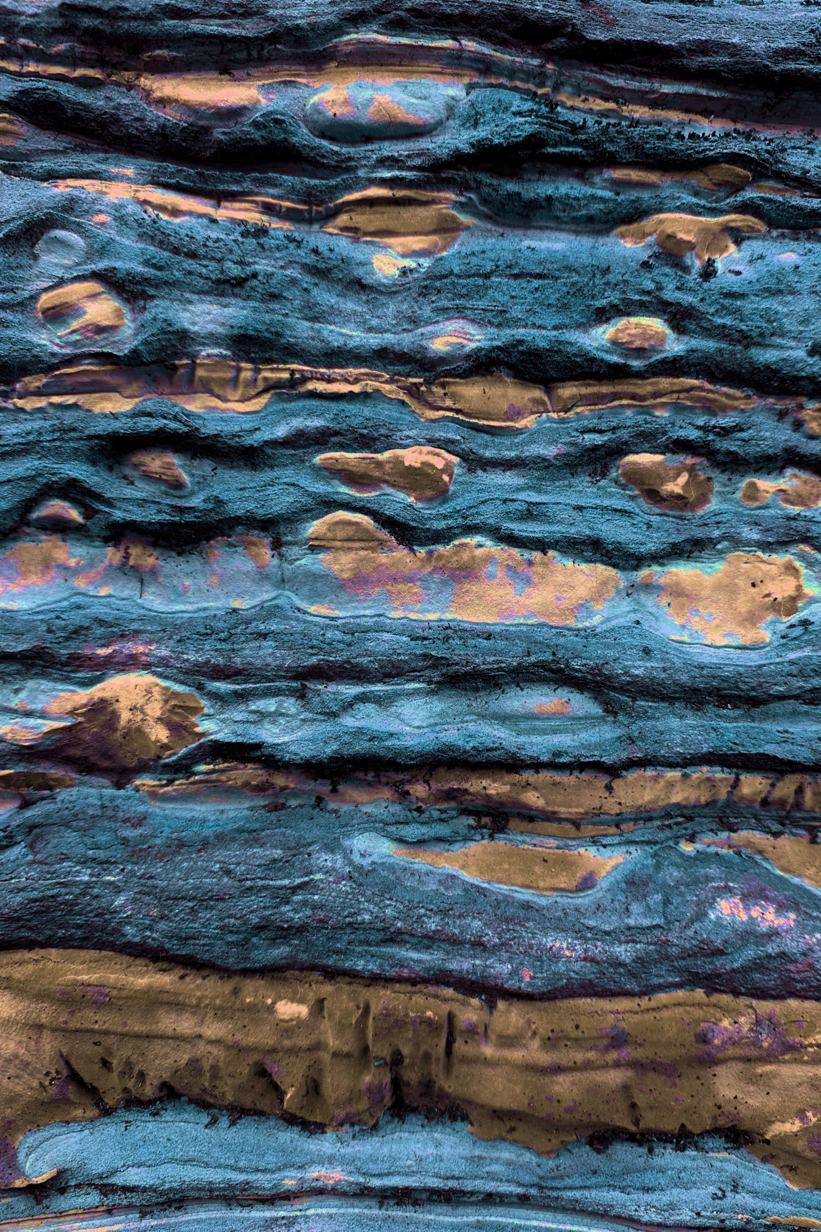 Blue and Golden Rock Strata Texture · Free Stock Photo