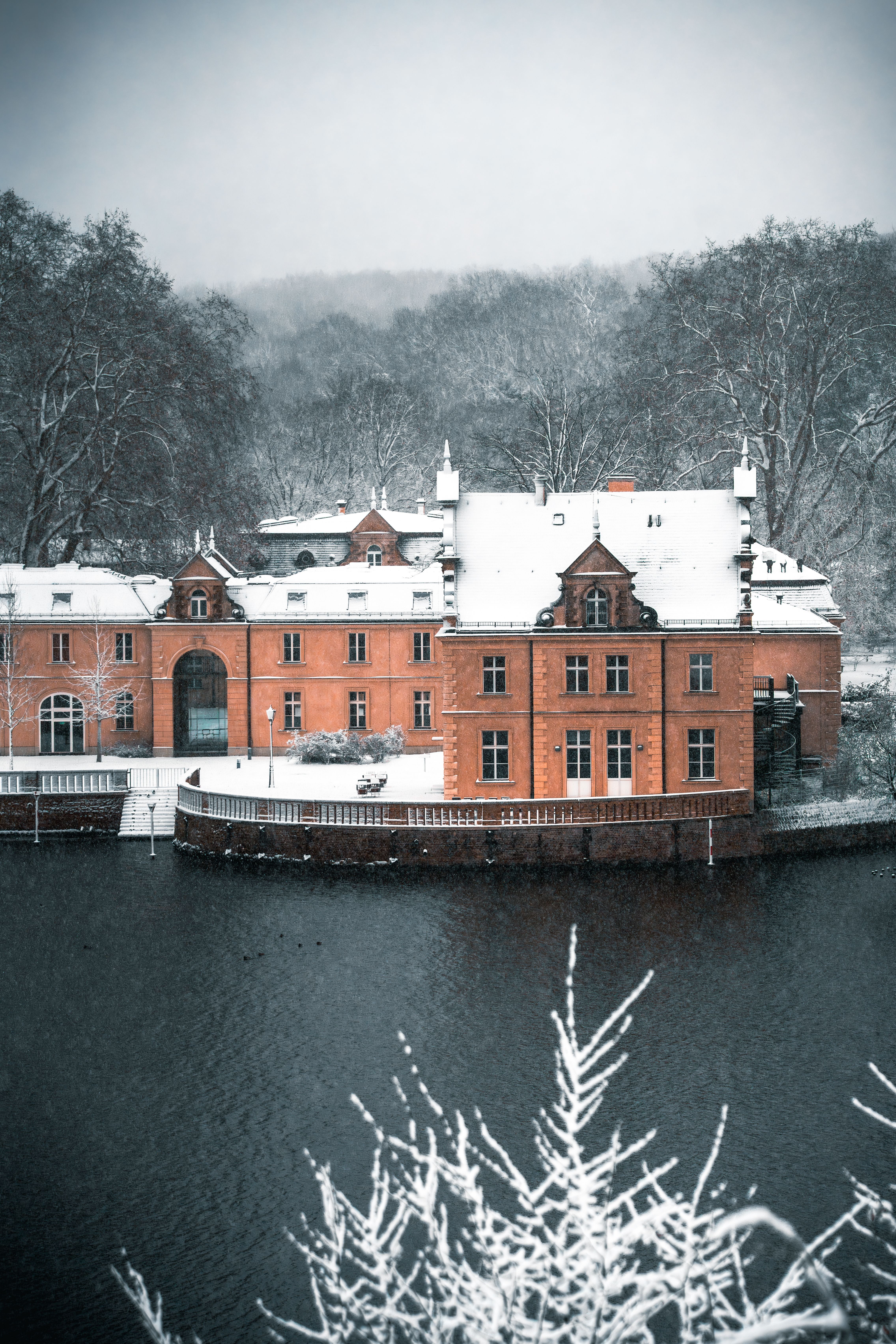 Snow-Covered Mansion in Winter Landscape, Potsdam · Free Stock Photo