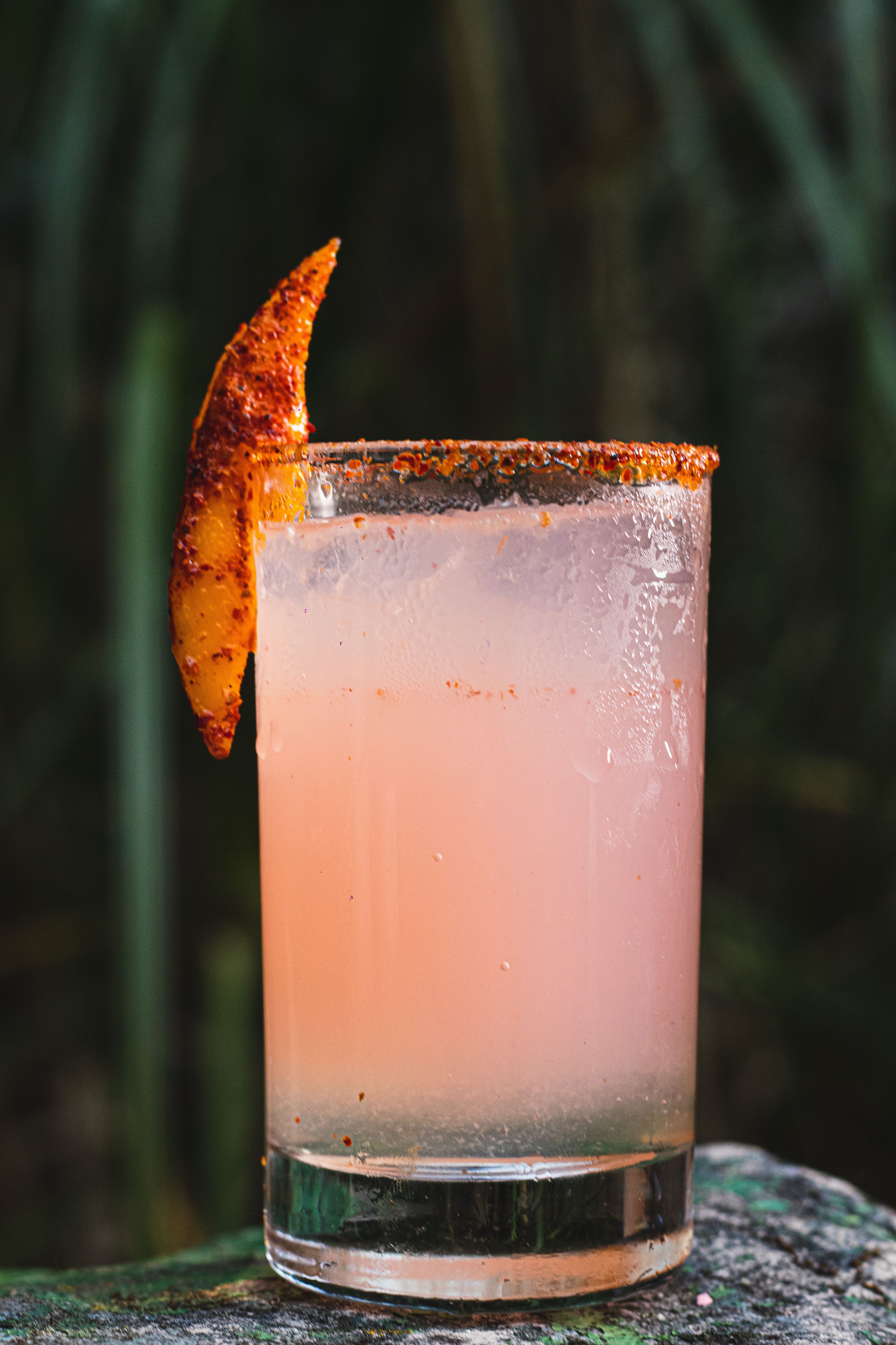 Chilled Pink Cocktail with Chili Rim and Garnish · Free Stock Photo