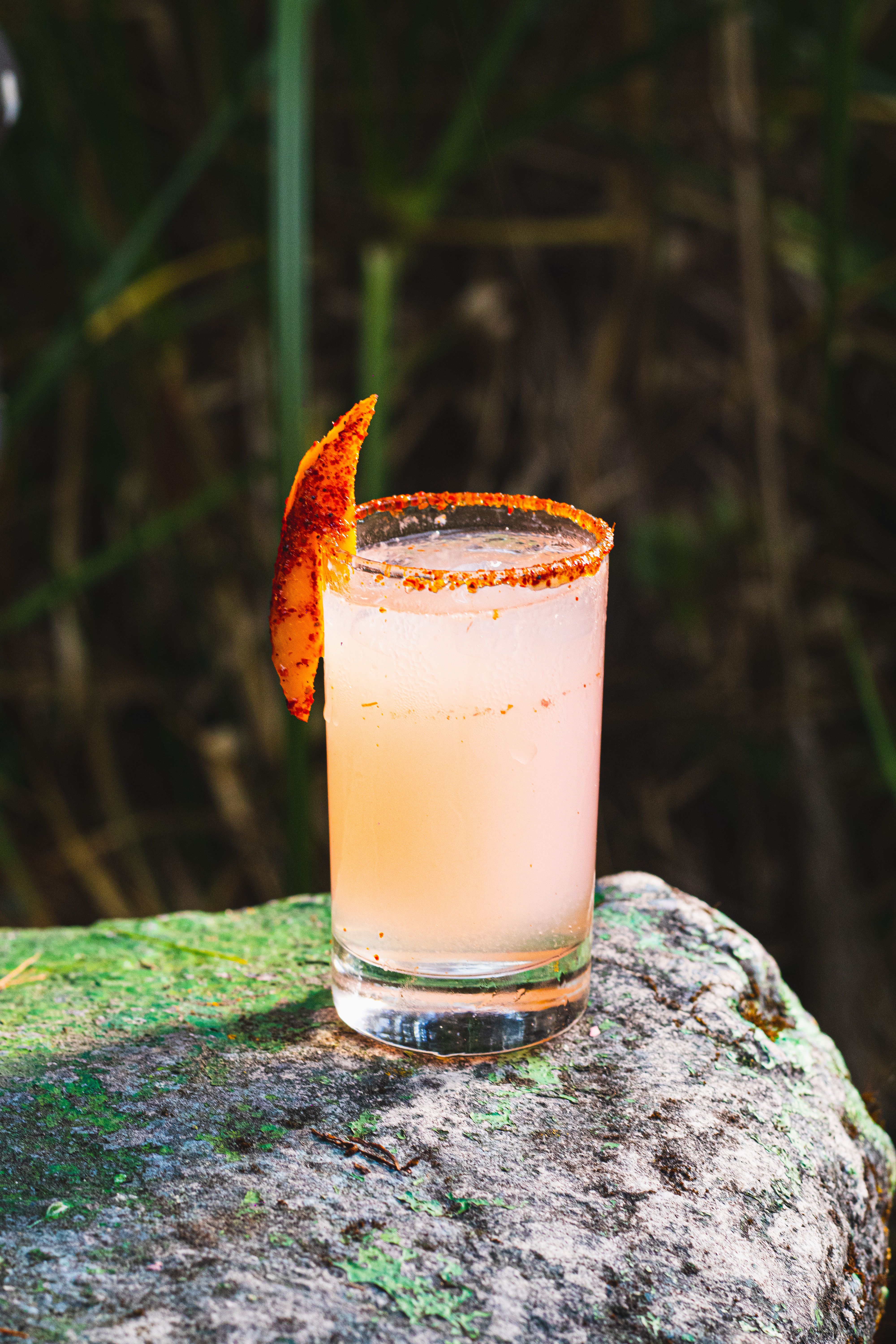 Refreshing Paloma Cocktail with Chili Garnish · Free Stock Photo