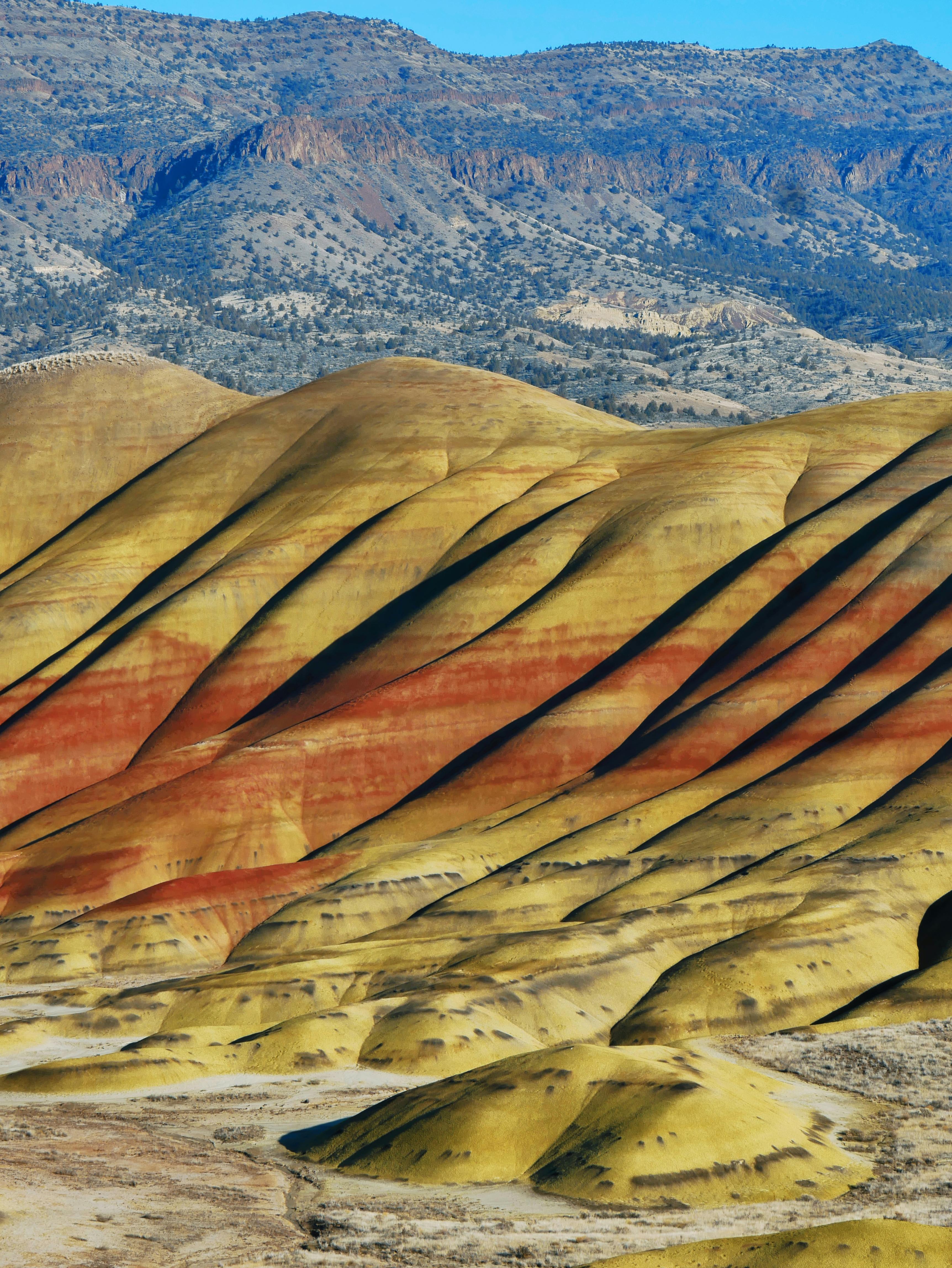 Dry desert hilly terrain in sunny day · Free Stock Photo