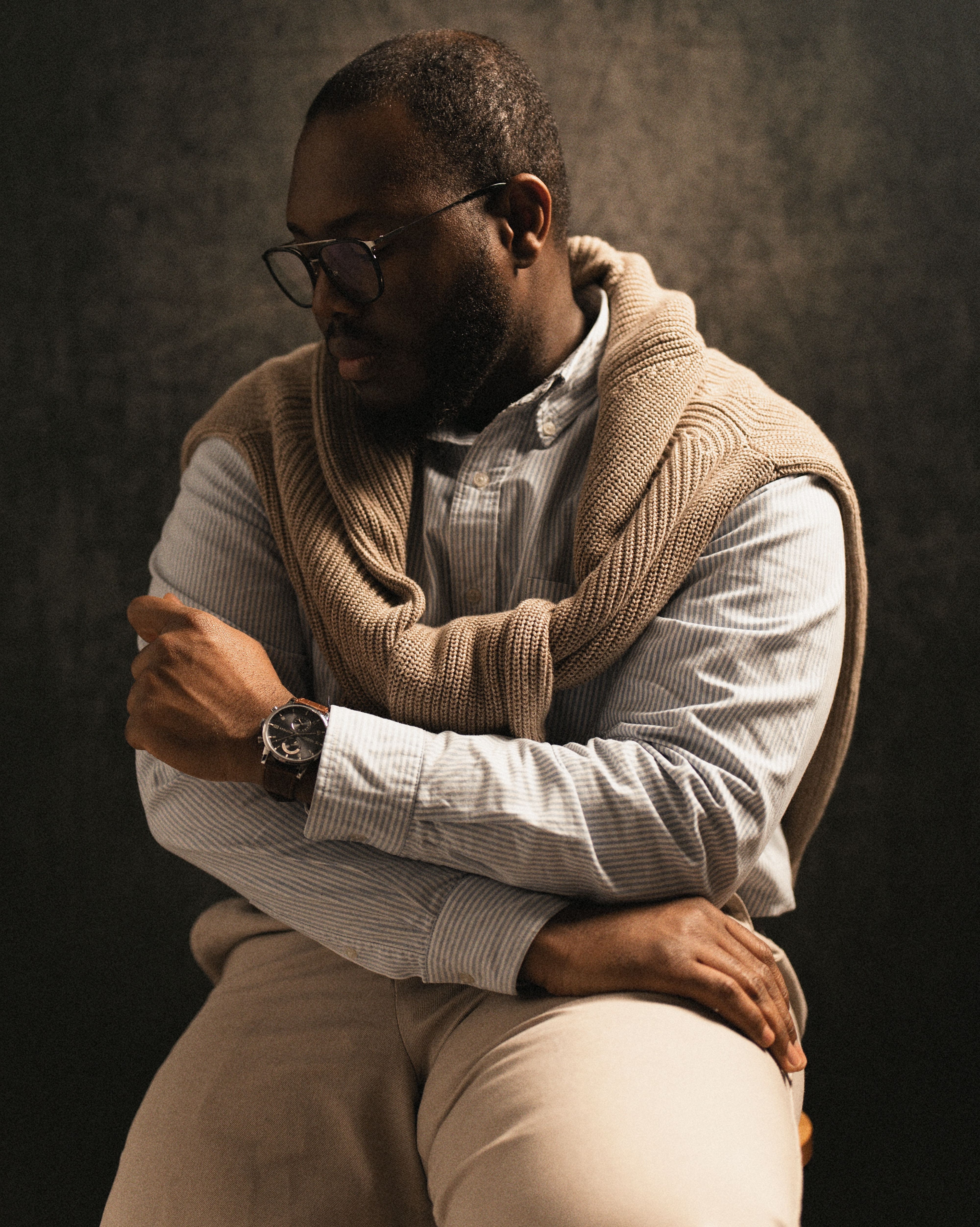 Stylish Portrait of Thoughtful Man in Sweater · Free Stock Photo