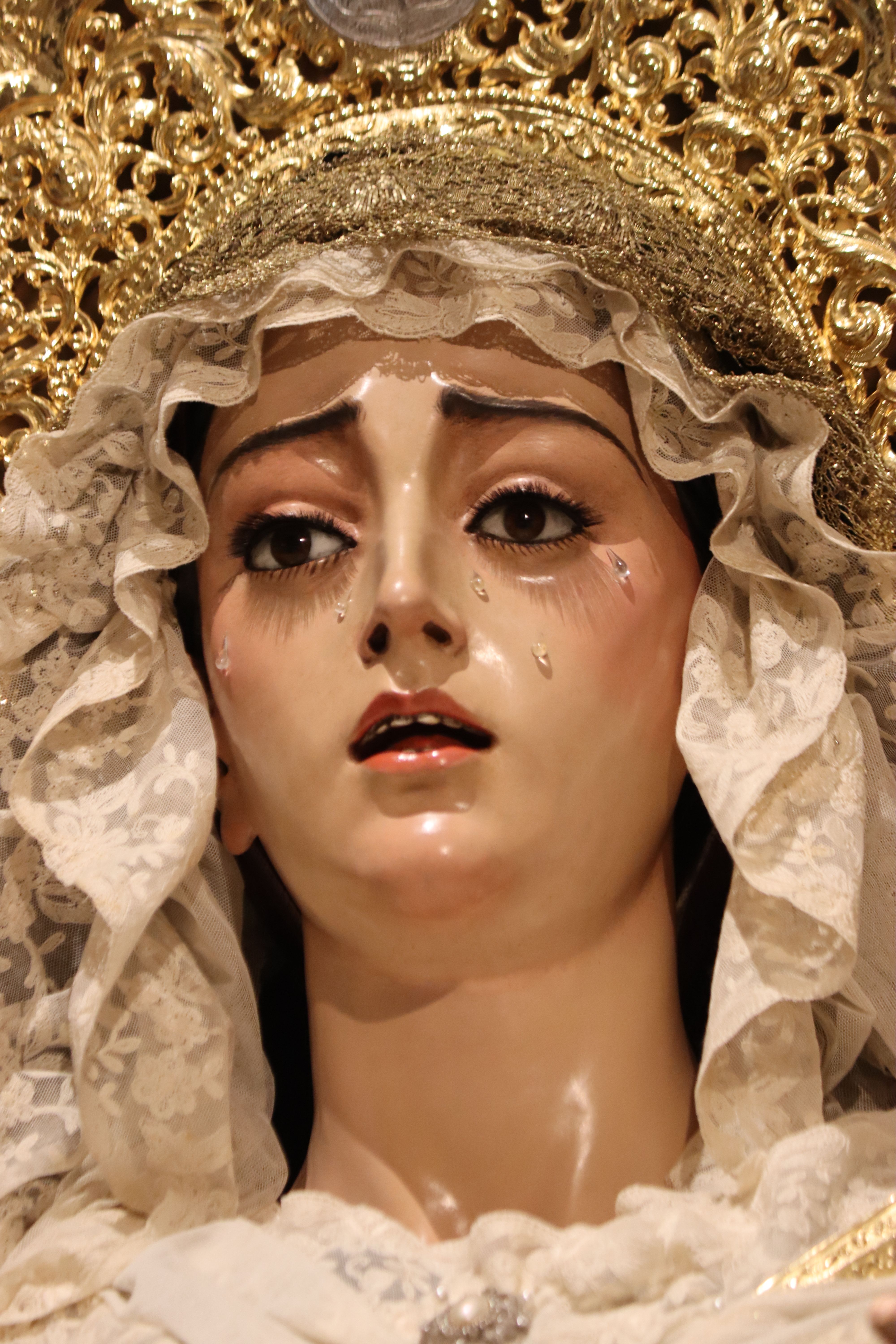 Close Up Photo of Statue of Virgin Mary Wearing Golden Crown · Free ...
