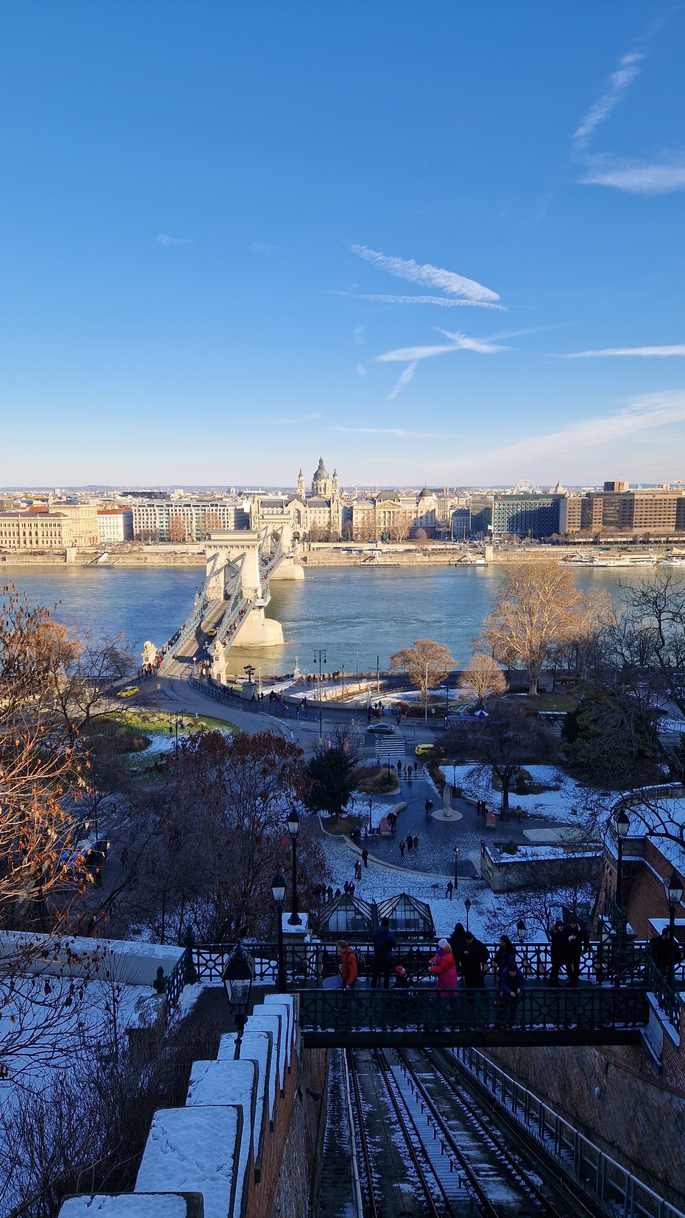 Scenic View of Budapest with Chain Bridge in Winter · Free Stock Photo