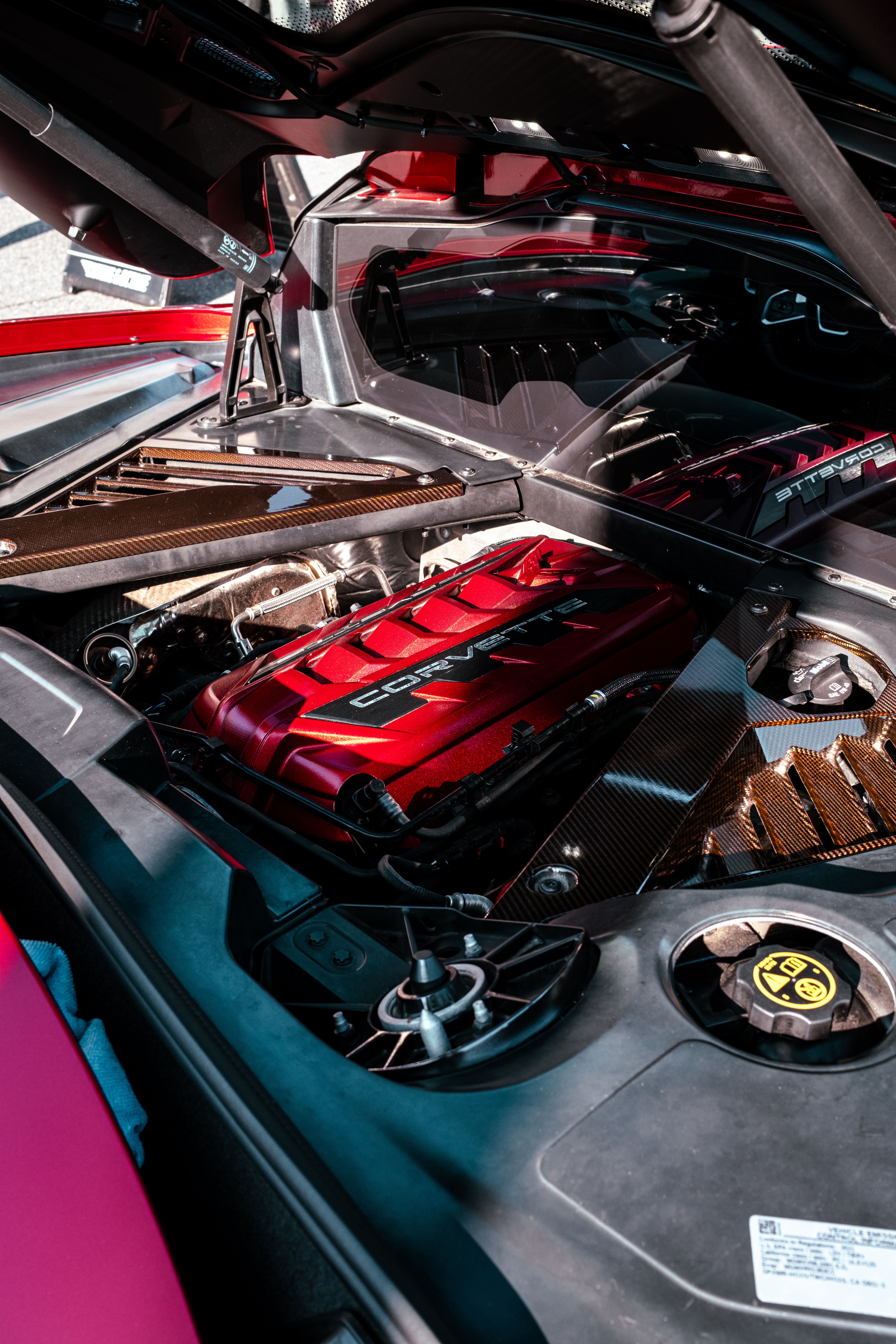 High-Performance Car Engine in Sunlight · Free Stock Photo