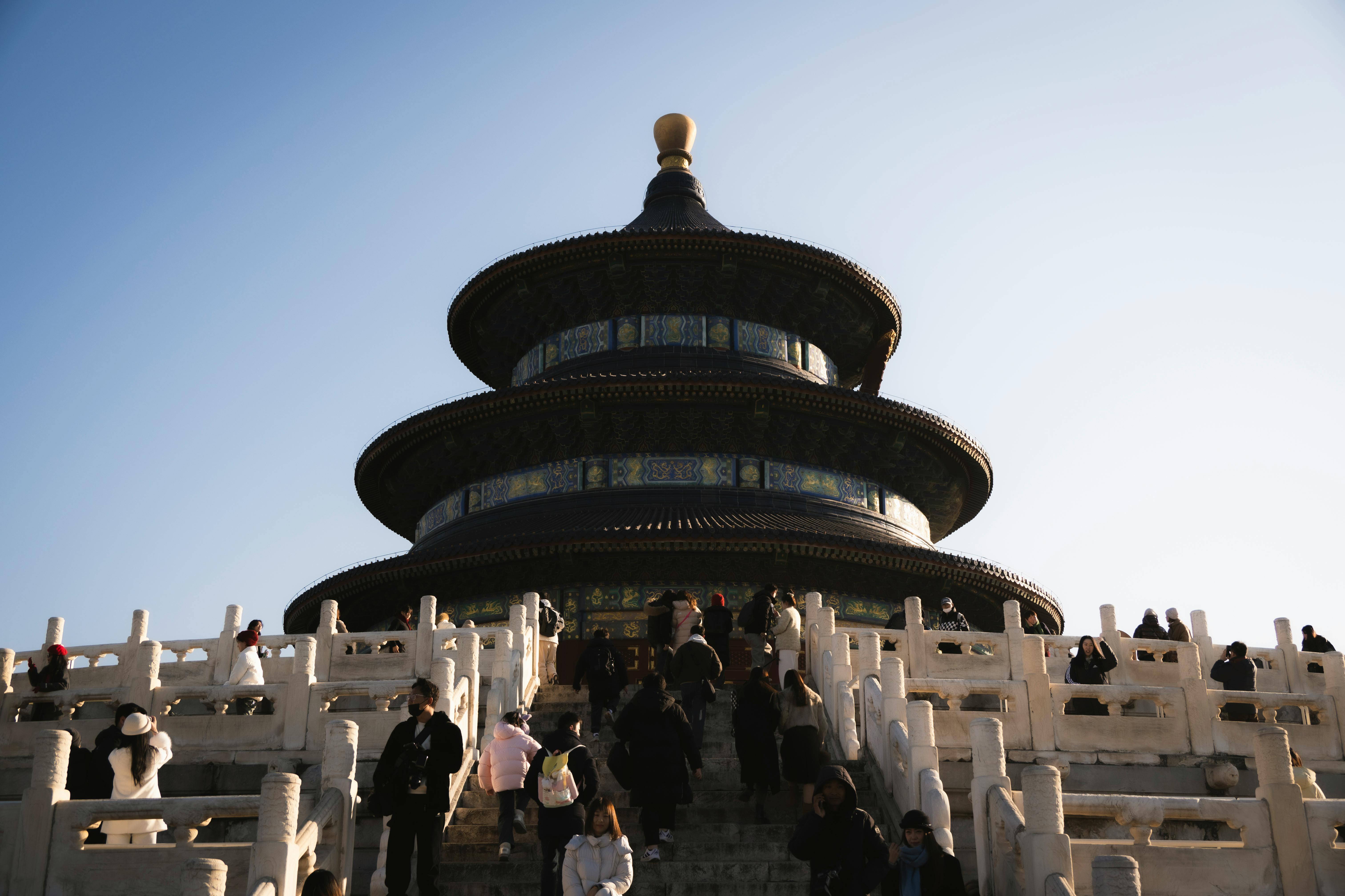 Templo Del Cielo En Pekín Con Visitantes · Foto de stock gratuita