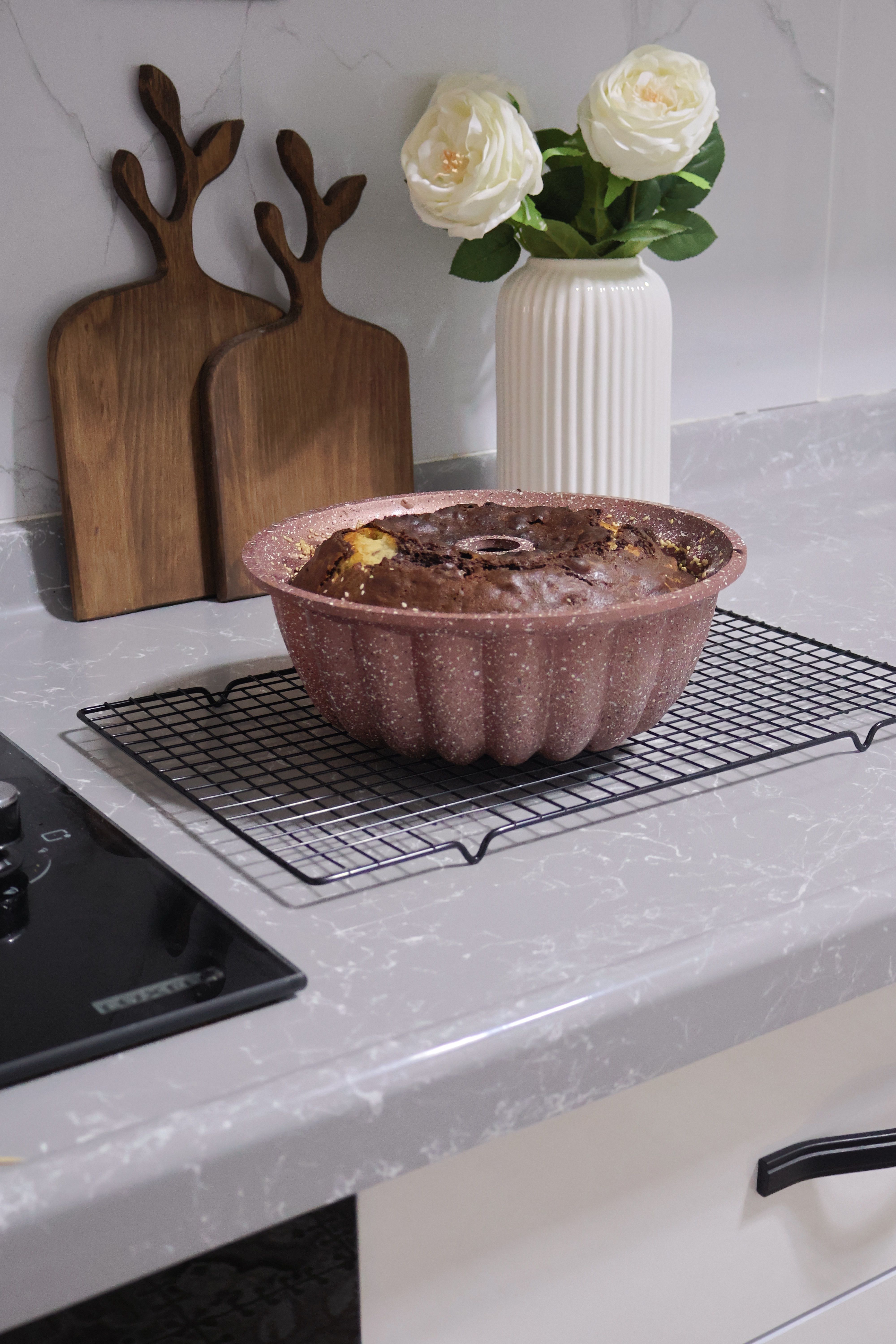 Freshly Baked Bundt Cake on Cooling Rack · Free Stock Photo