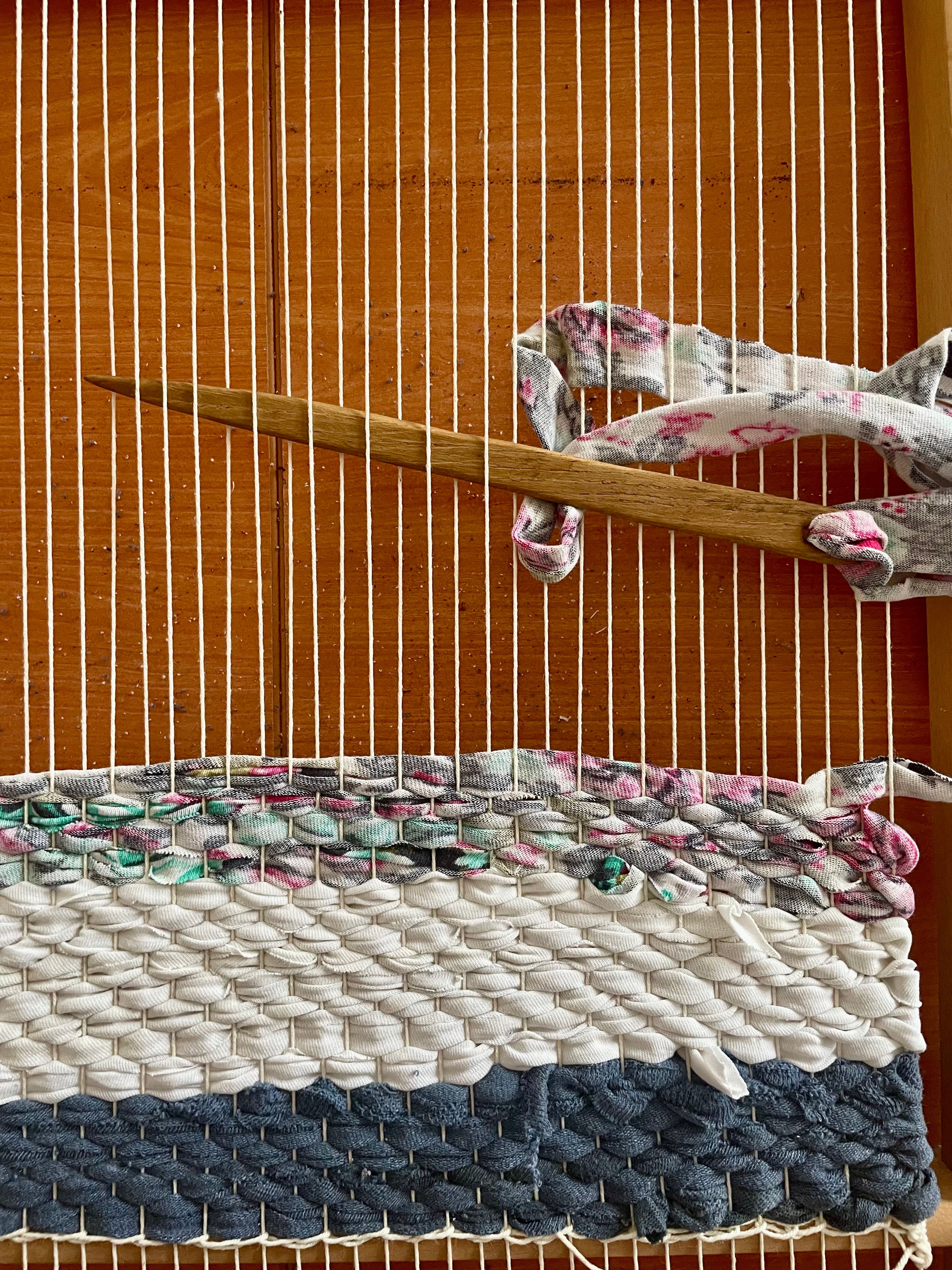 Close-up of Hand Weaving on a Wooden Loom · Free Stock Photo