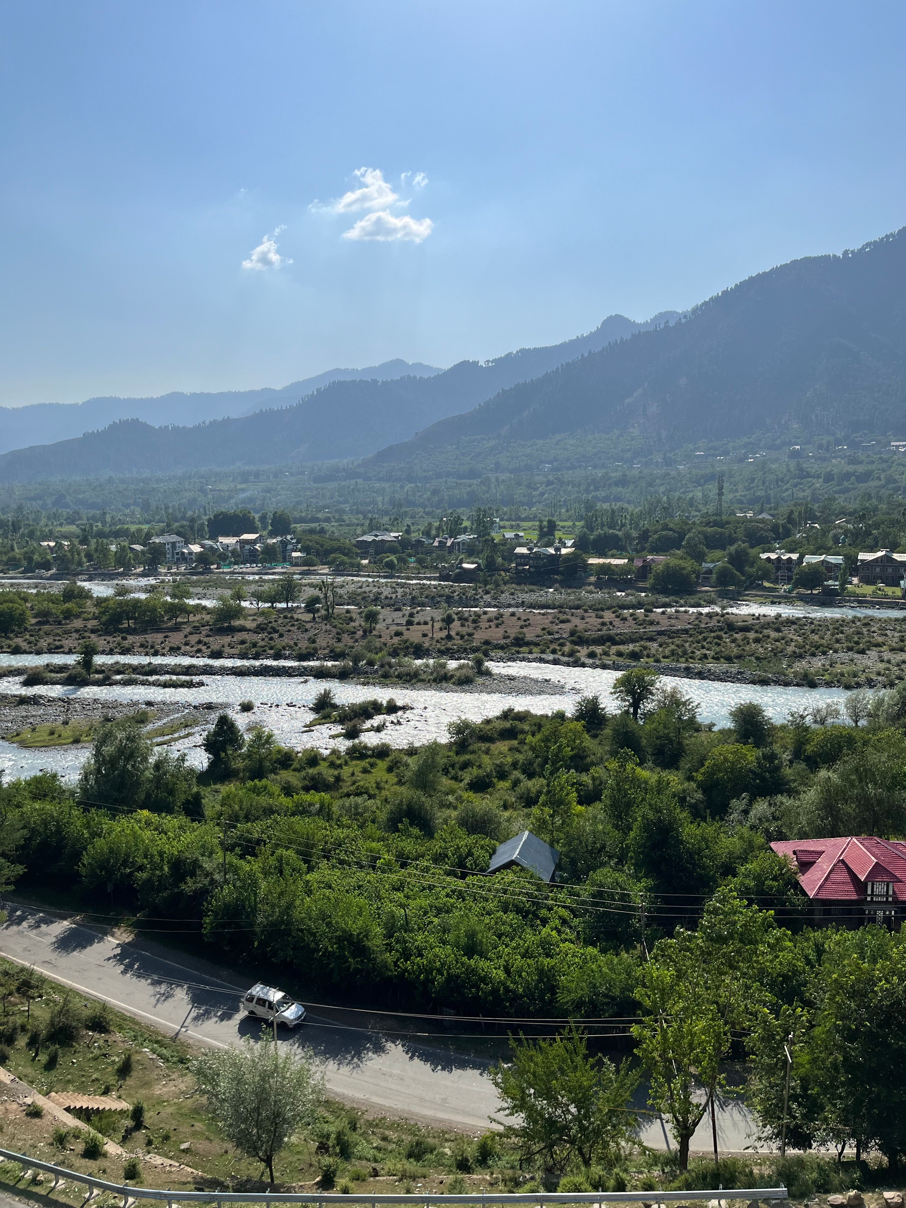 Scenic Mountain Valley View with River and Village · Free Stock Photo