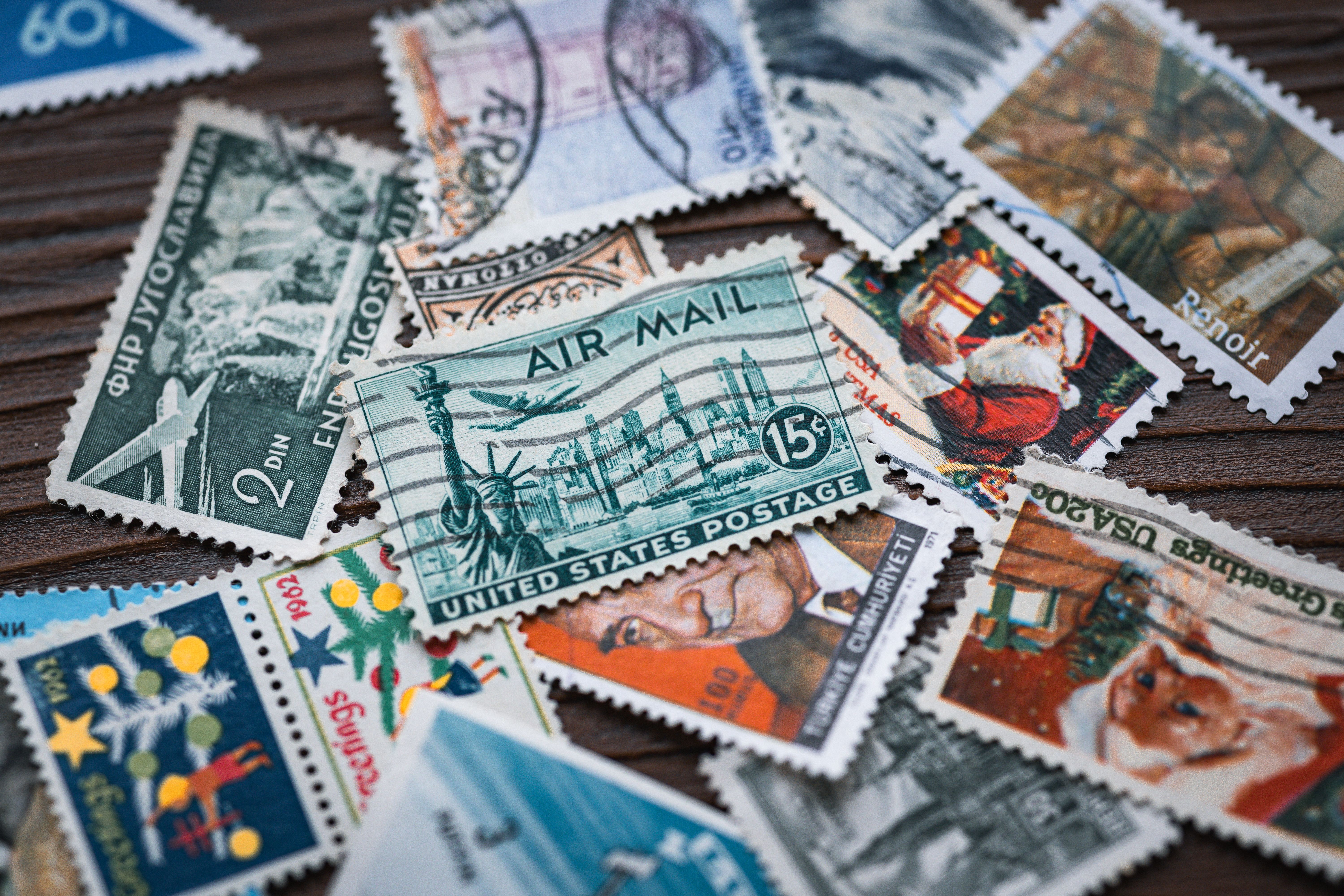Collection of Vintage Postage Stamps · Free Stock Photo