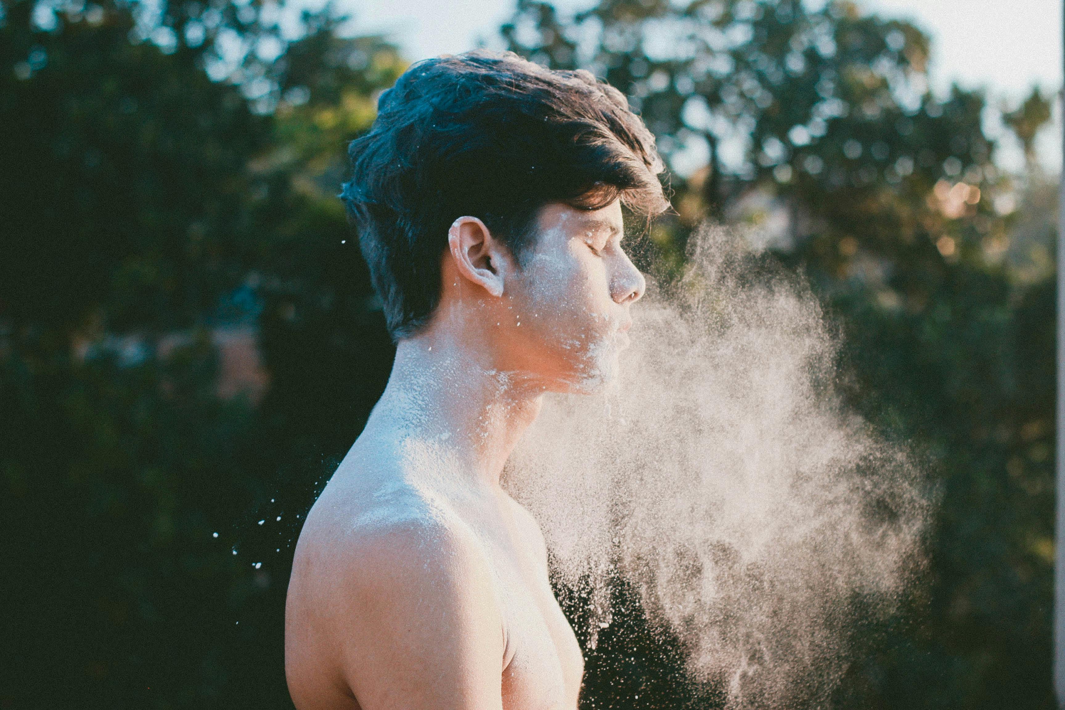 Man With White Powder · Free Stock Photo