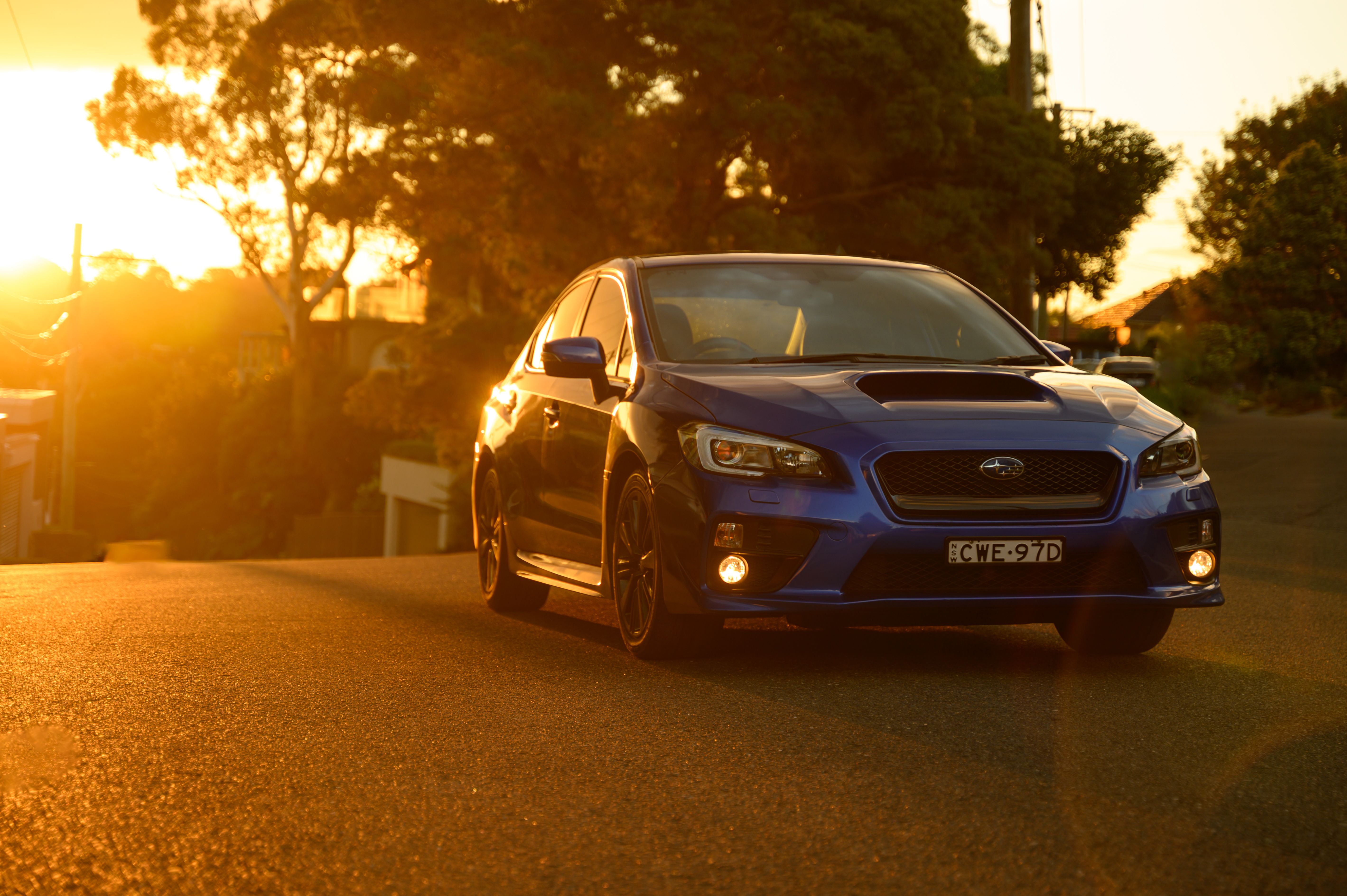 Blue Subaru WRX at Sunset in Sydney · Free Stock Photo