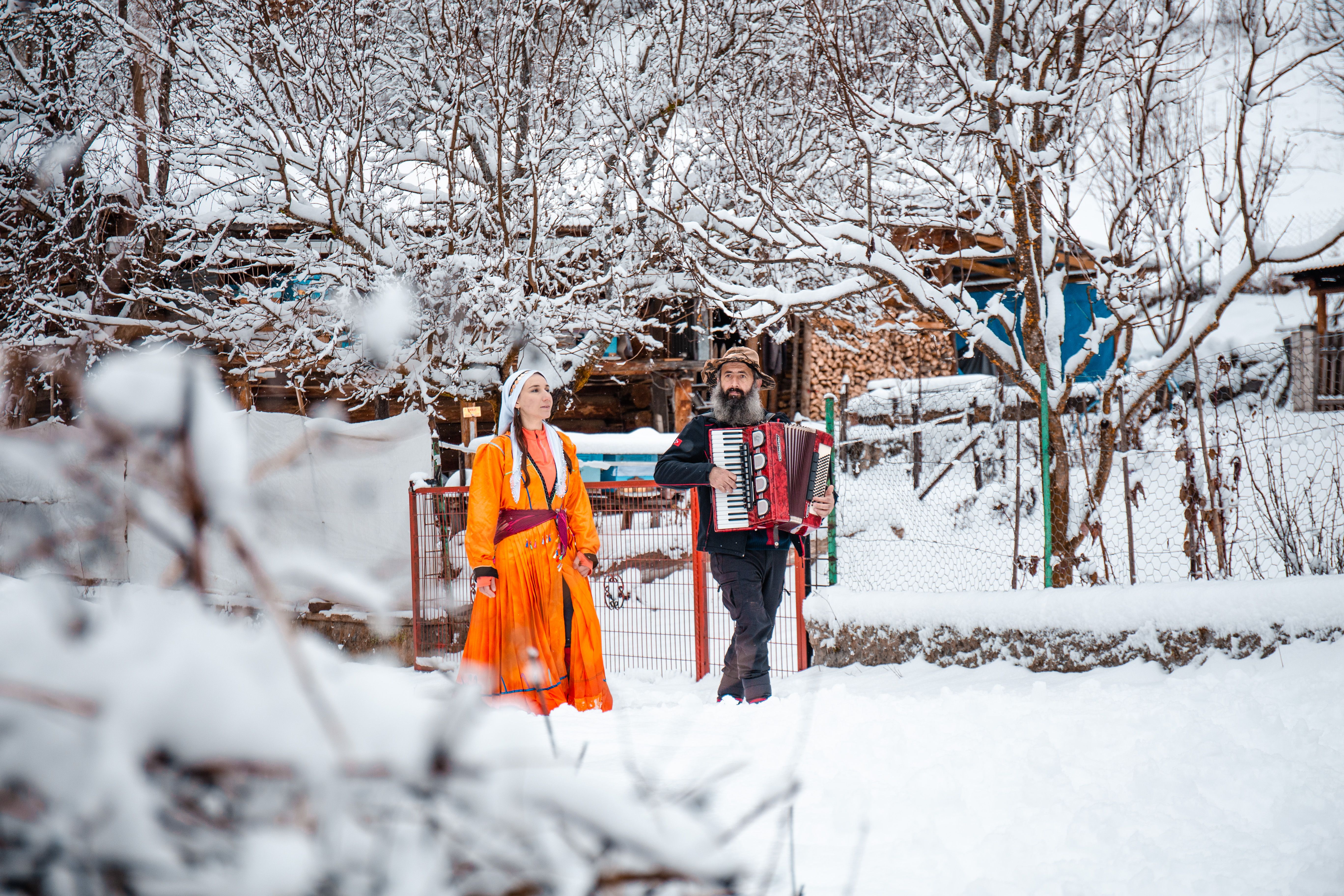 Traditional Winter Scene with Musicians in Artvin · Free Stock Photo