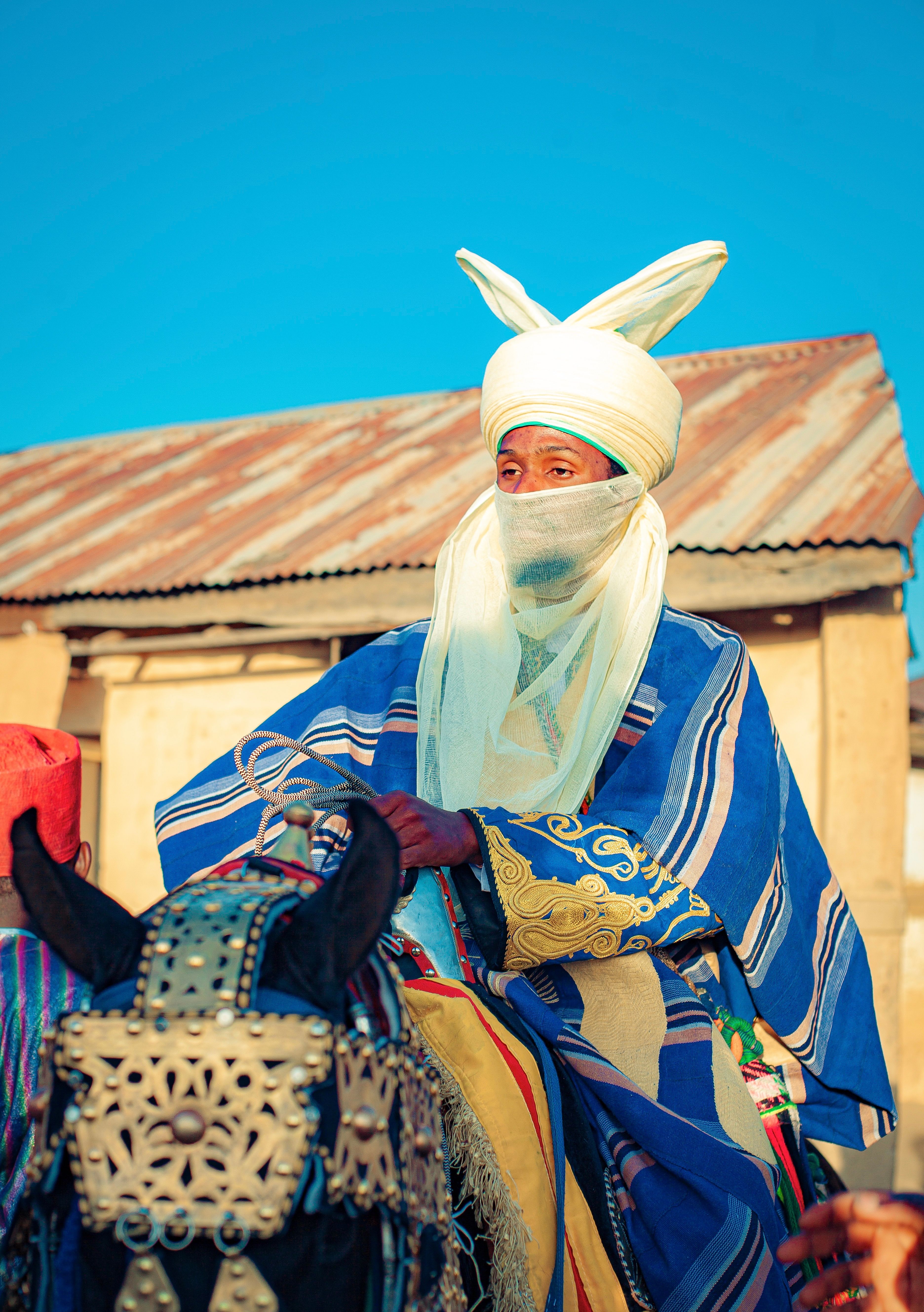 Traditional Hausa Man on Decorated Horse · Free Stock Photo