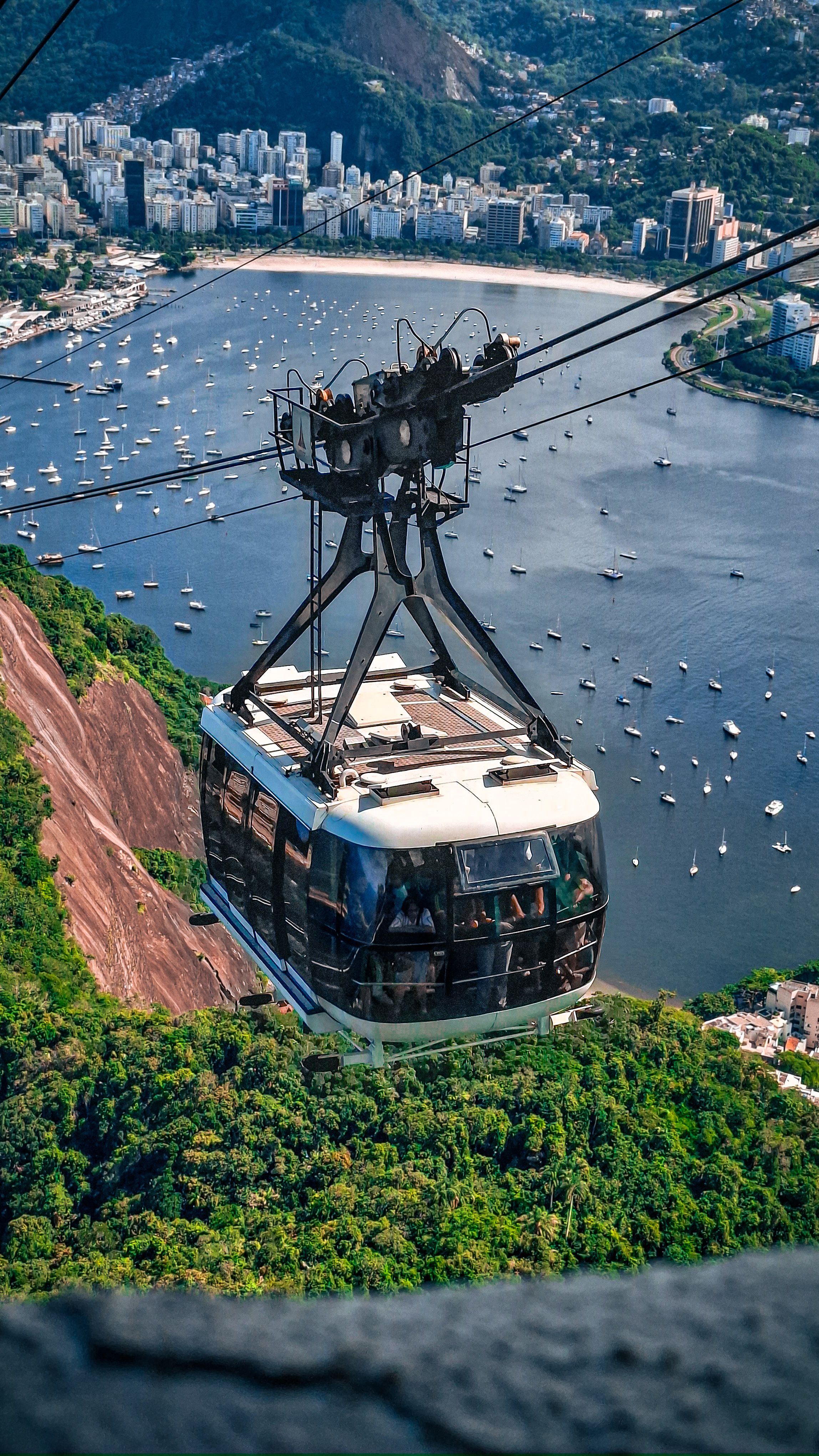 Stunning Aerial View of Sugarloaf Mountain Cable Car · Free Stock Photo