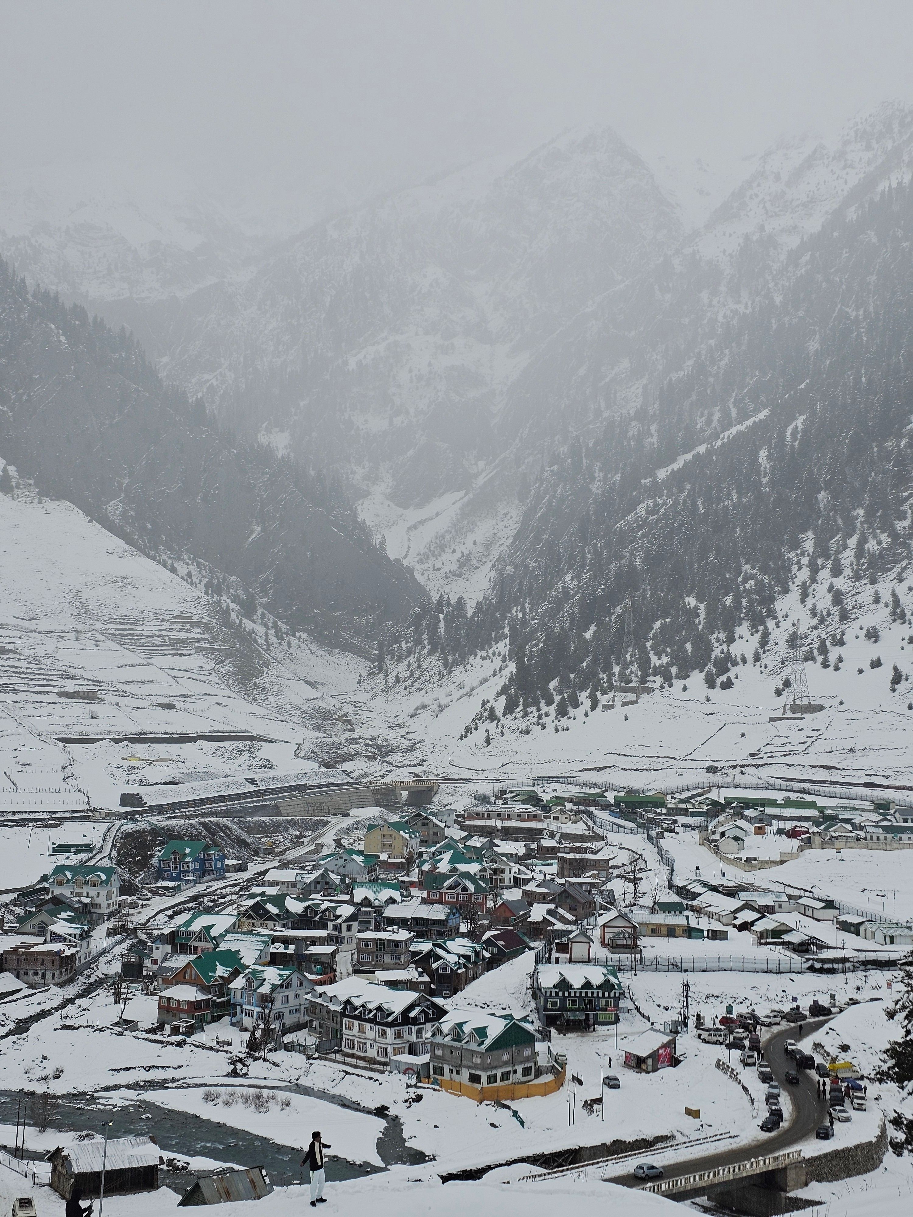 Snow-Capped Village in Himalayan Landscape · Free Stock Photo