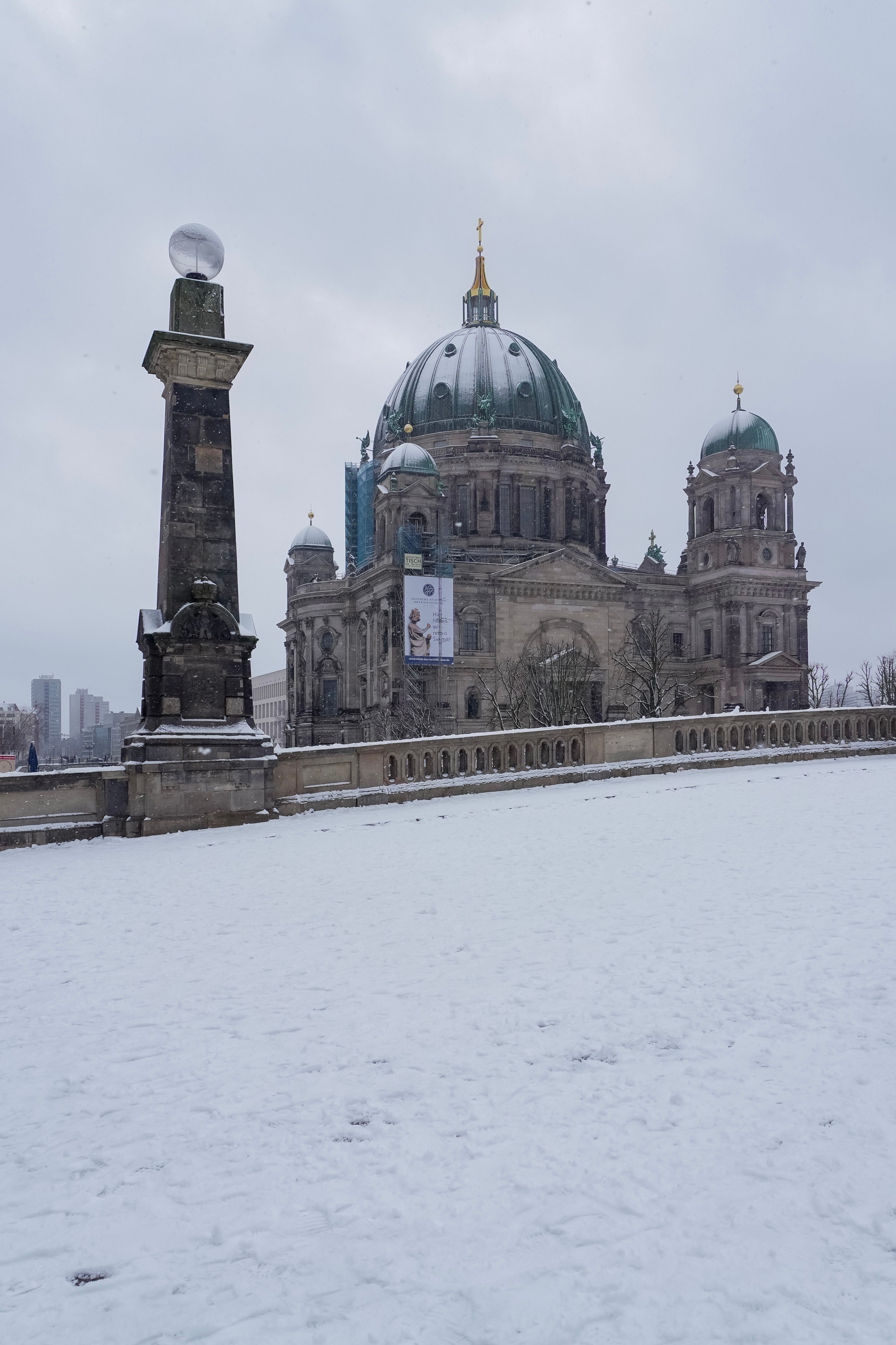 Winter View of Berlin Cathedral in Snow · Free Stock Photo