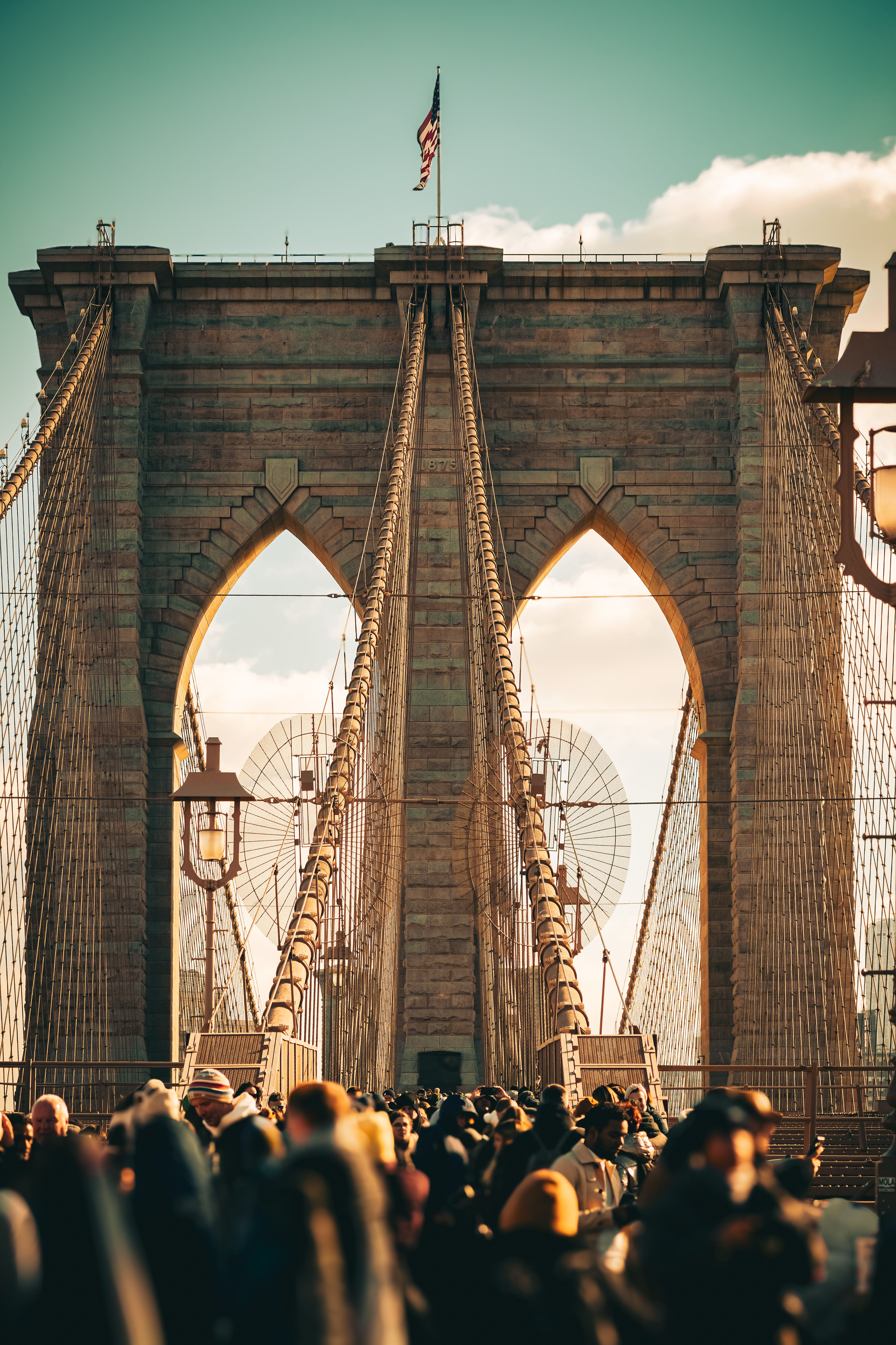 Scenic View of Brooklyn Bridge with Crowd · Free Stock Photo