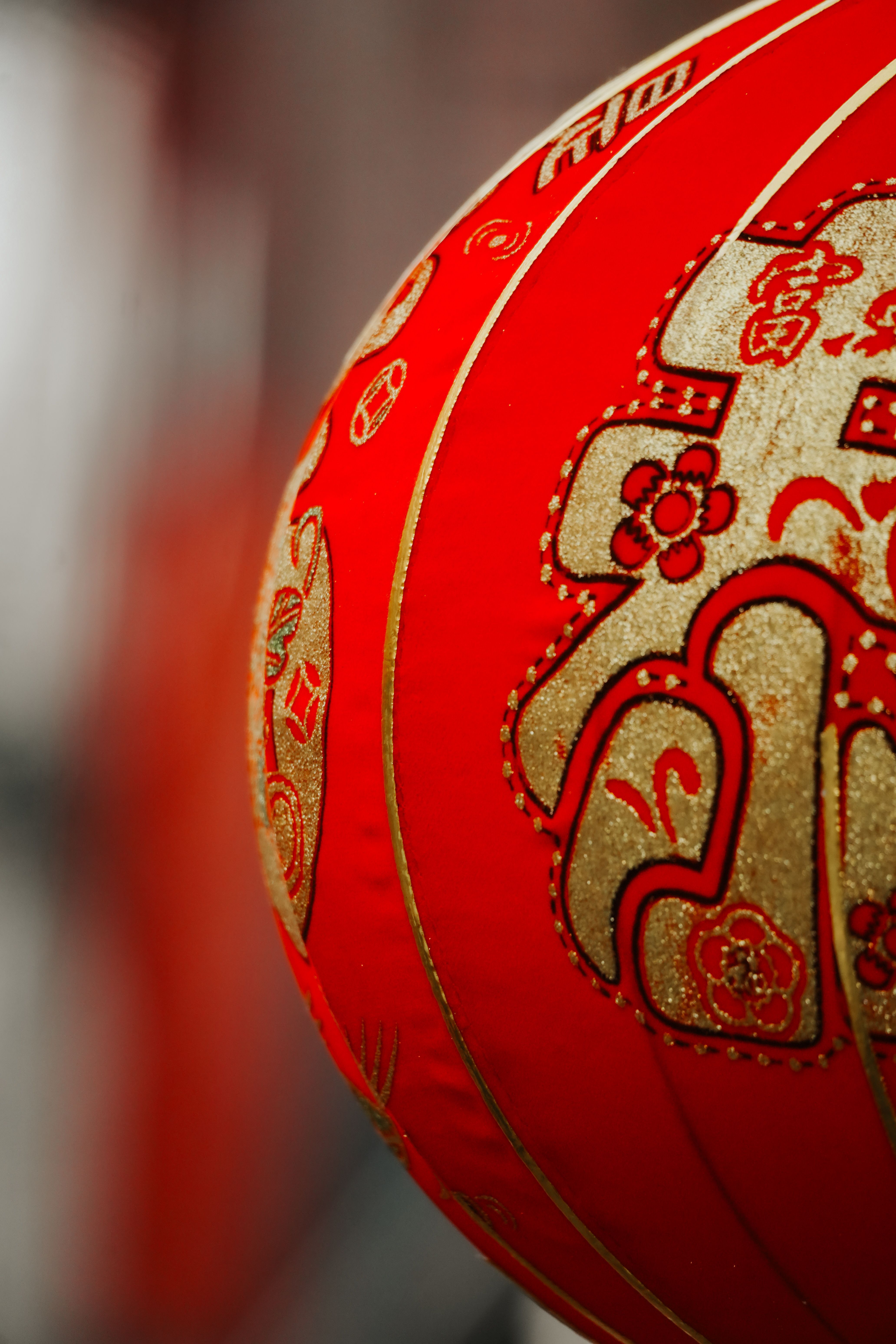 Vibrant Red Chinese Lantern with Gold Patterns · Free Stock Photo