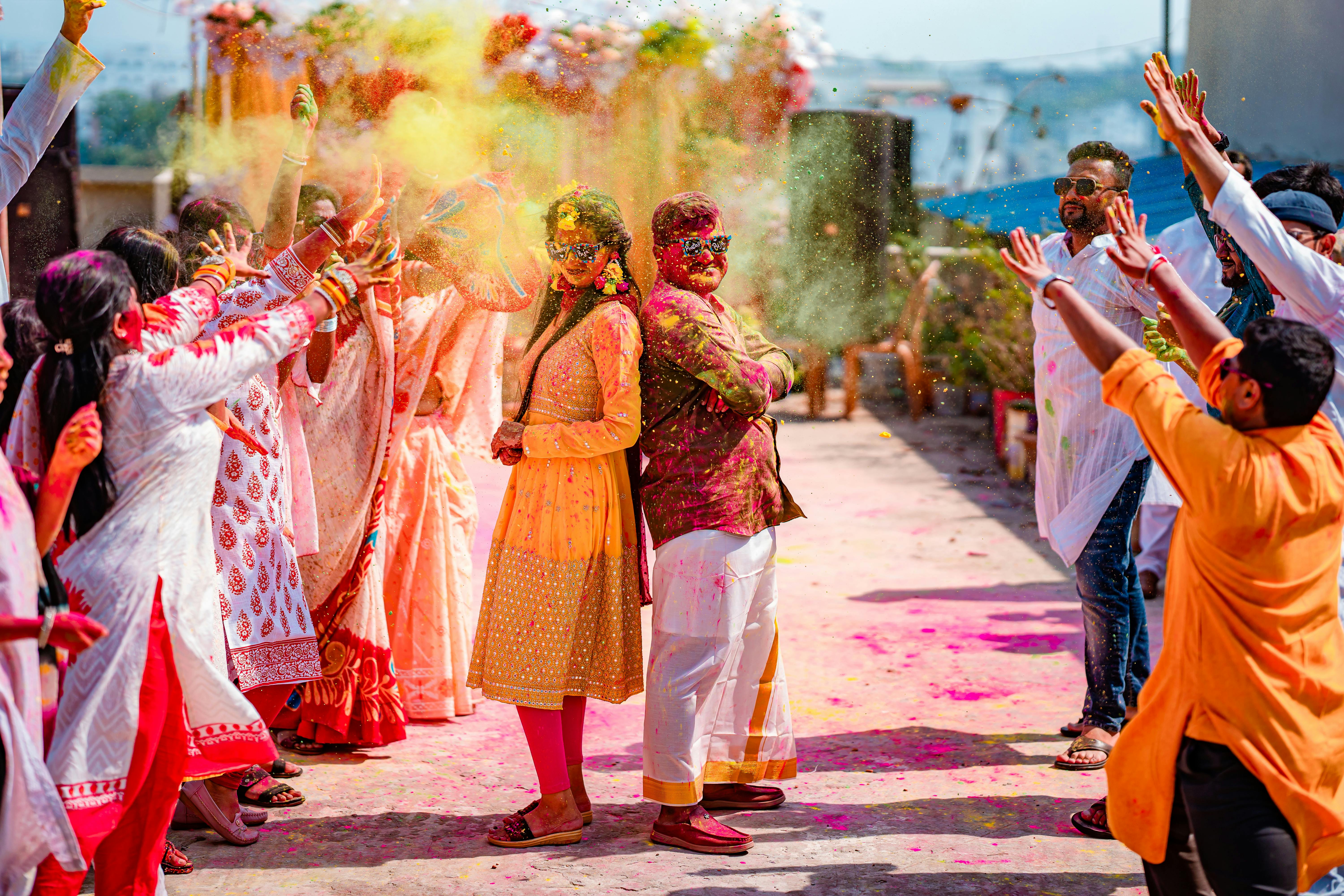 Vibrant Holi Festival Celebration Outdoors · Free Stock Photo