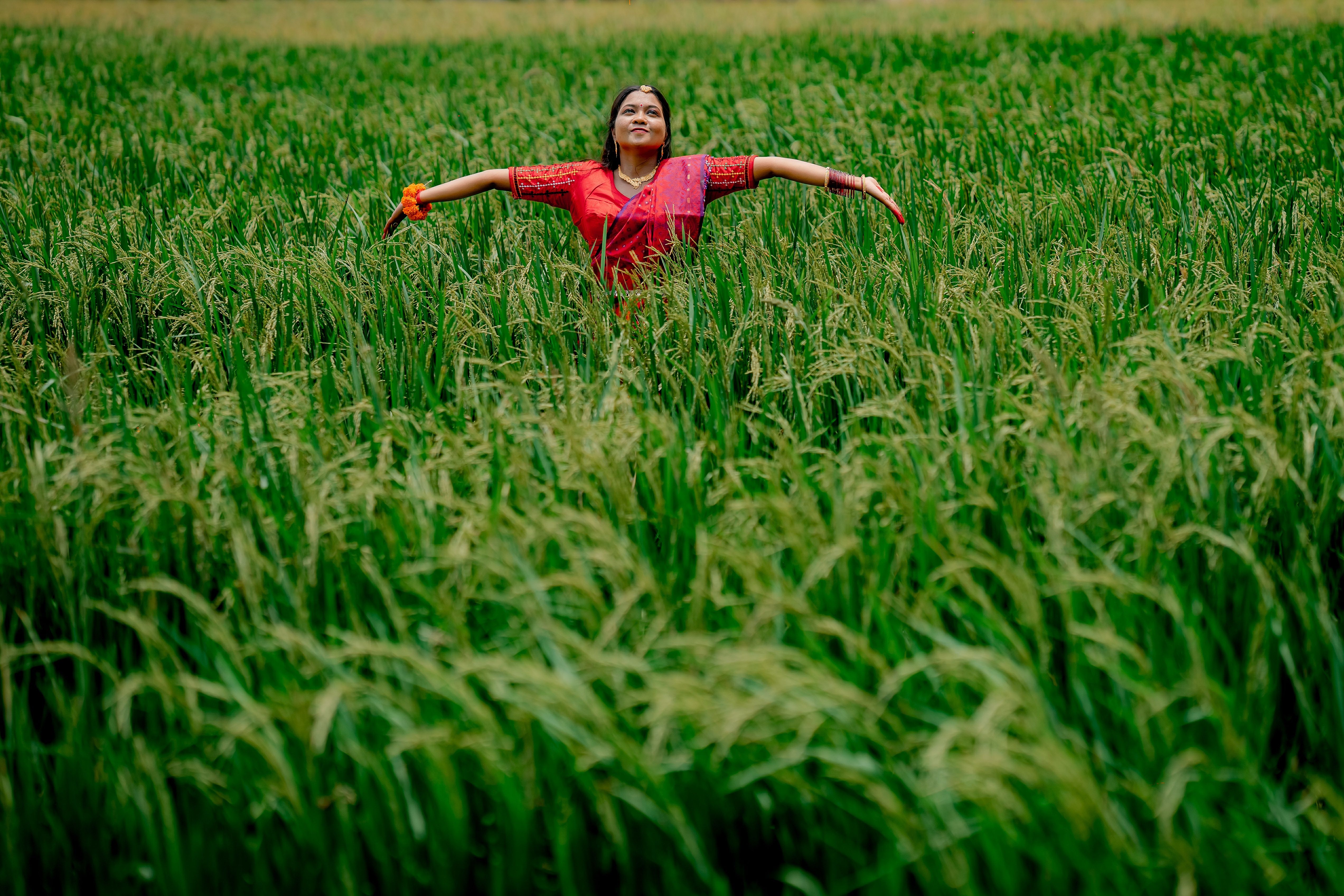 Woman Laying on Field of Green Grass · Free Stock Photo