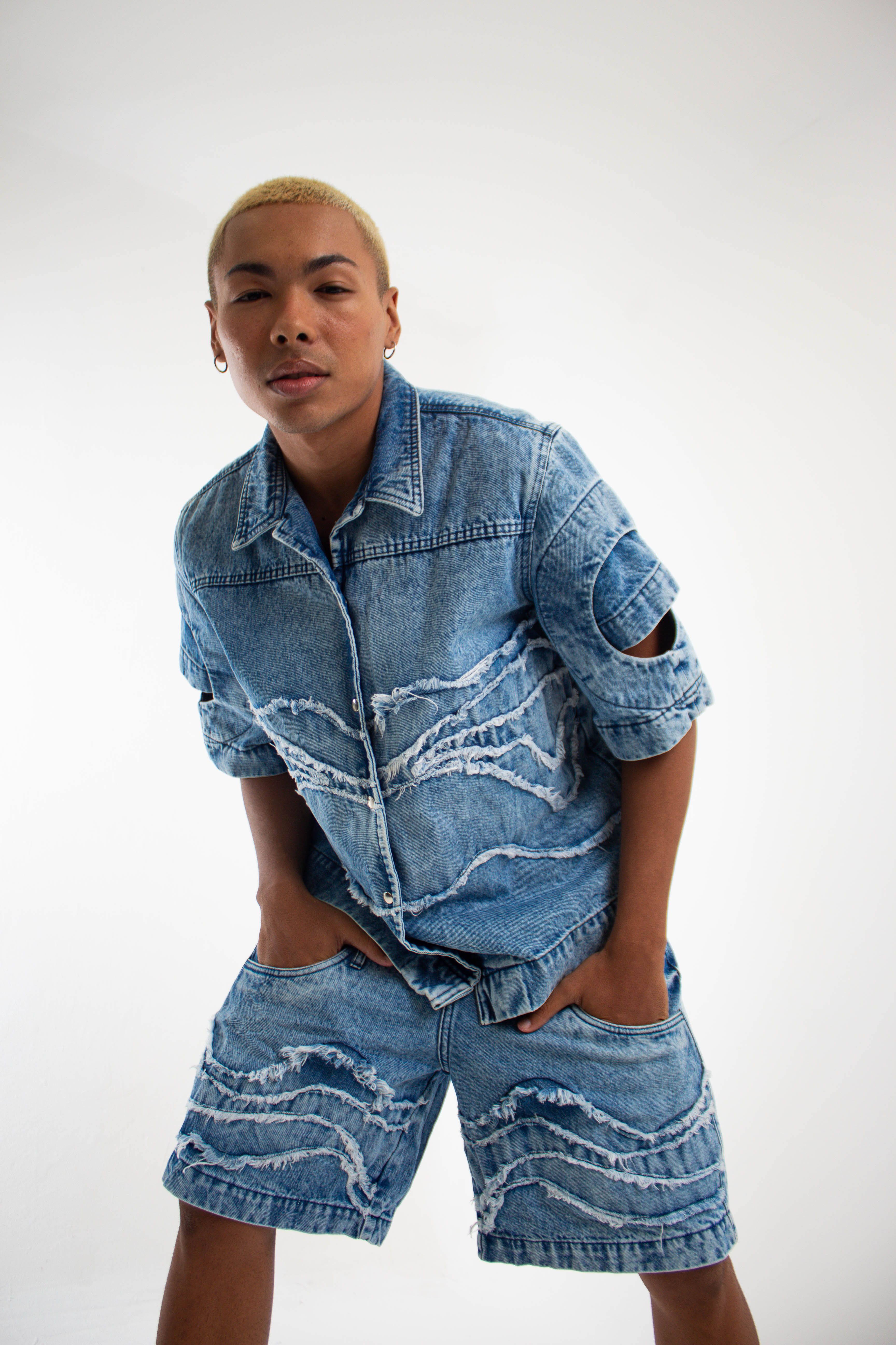 Trendy Denim Outfit Fashion Photoshoot · Free Stock Photo