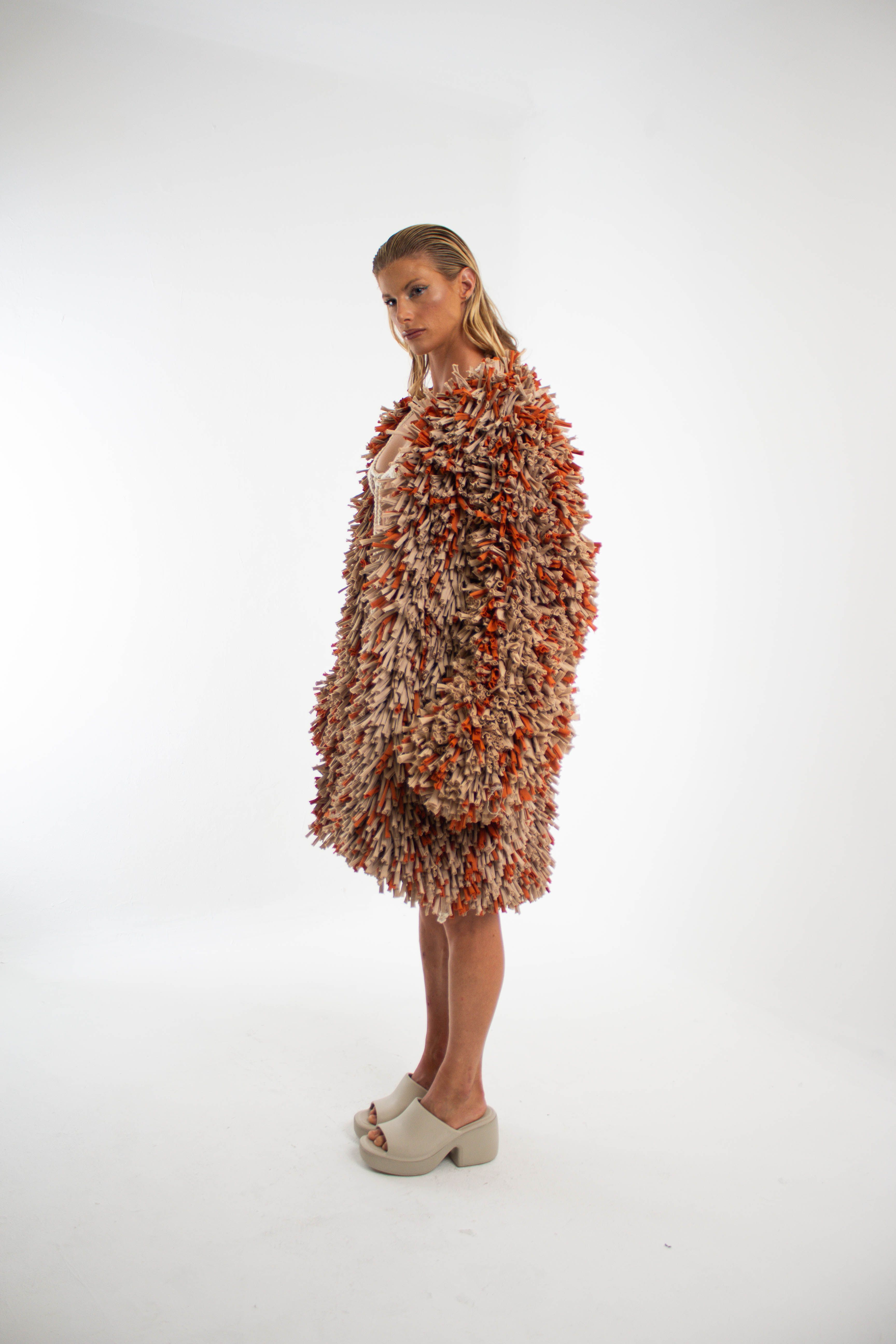Fashionable Woman in Textured Coat · Free Stock Photo