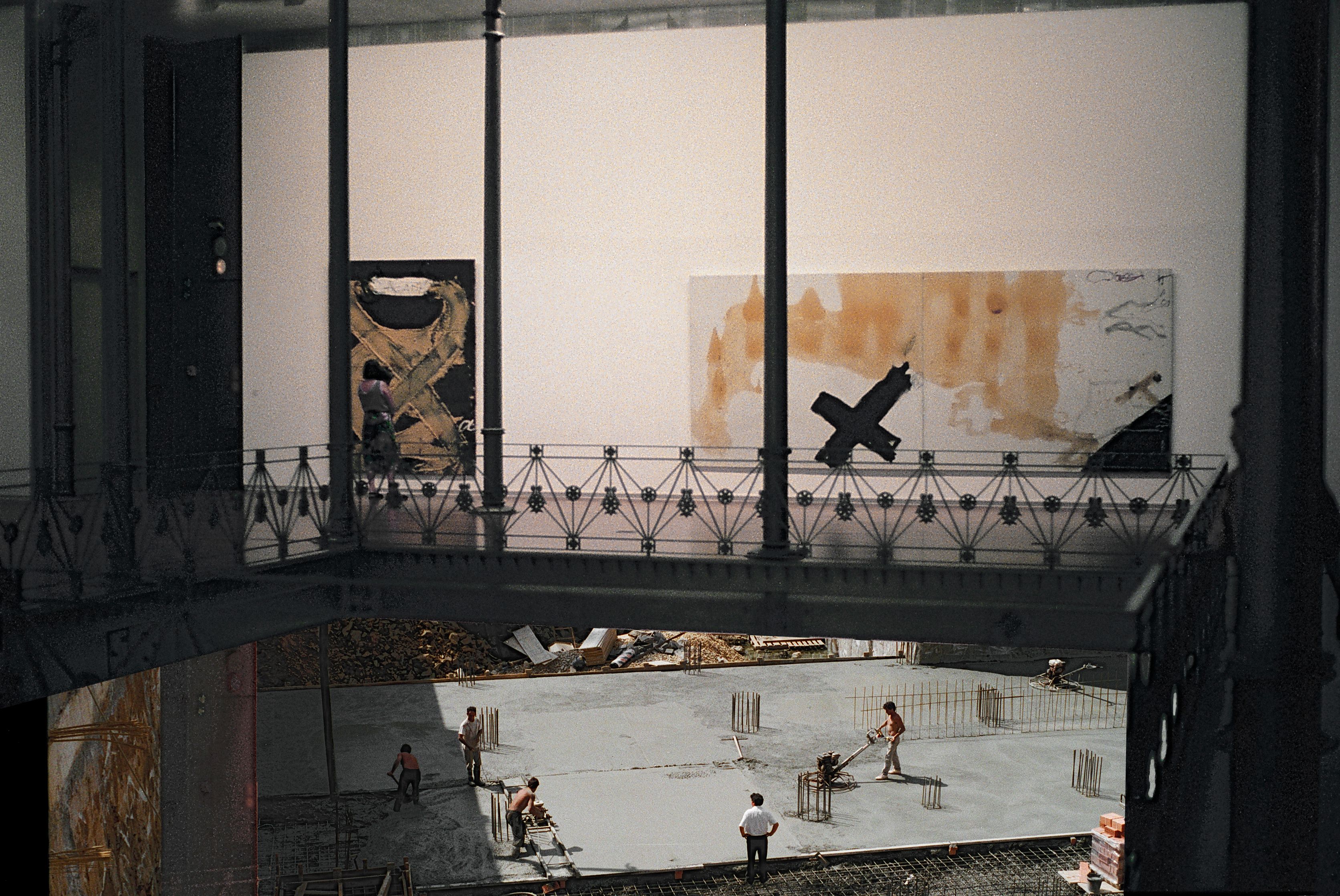 Modern Art Gallery with Construction Scene Below · Free Stock Photo